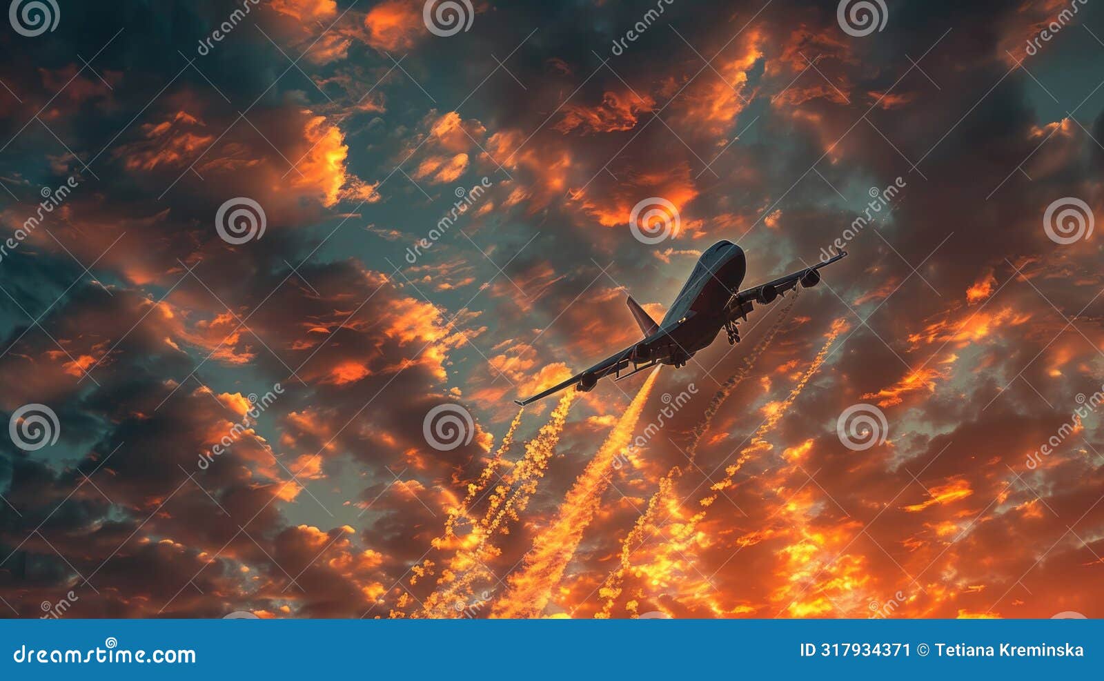 Dramatic Scene of Cloud Seeding Plane in Action with Chemical Trails ...