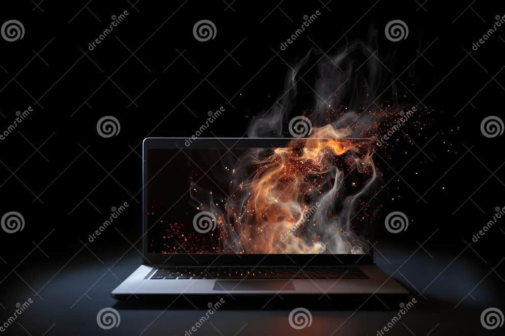 Dramatic Scene of Computer Components Undergoing Intense Overclocking ...