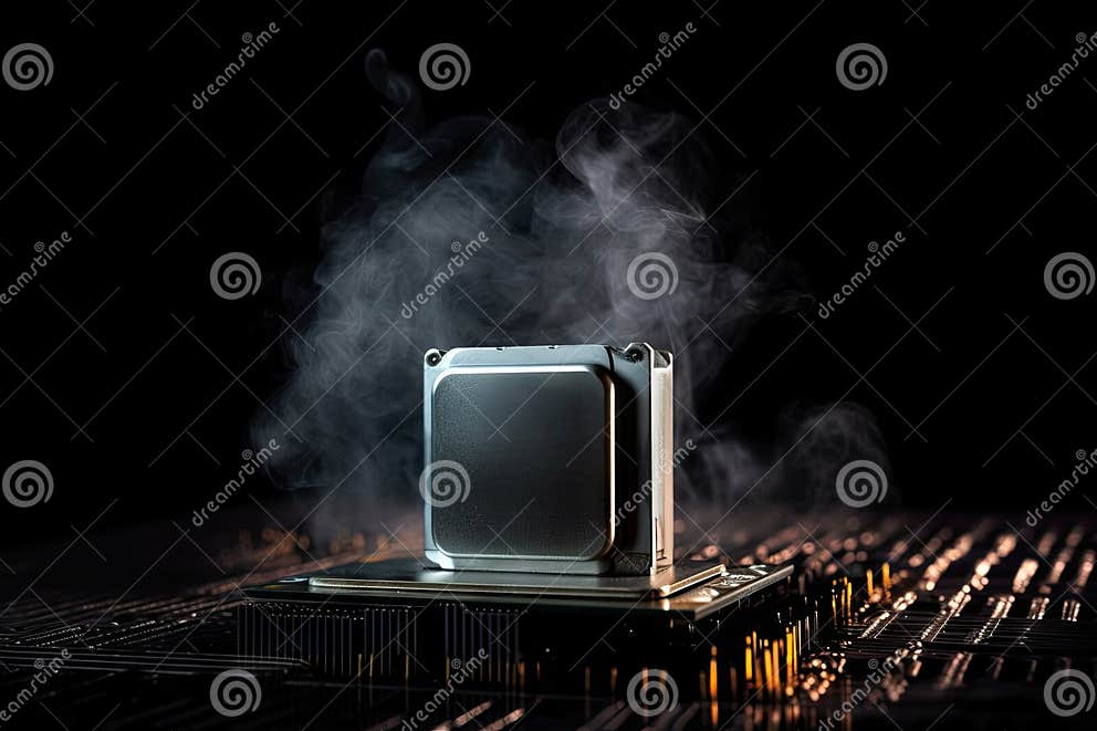 Dramatic Scene of Computer Components Undergoing Intense Overclocking ...