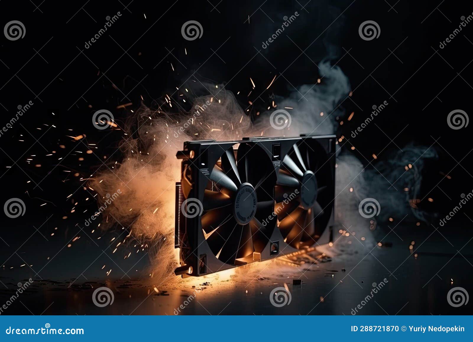 Dramatic Scene of Computer Components Undergoing Intense Overclocking ...
