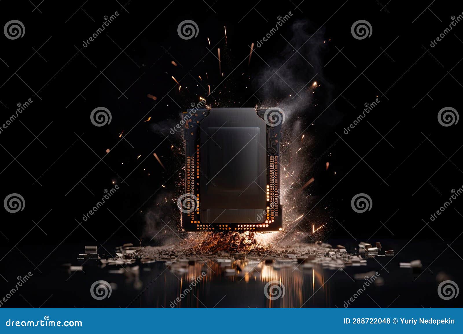 Dramatic Scene of Computer Components Undergoing Intense Overclocking ...