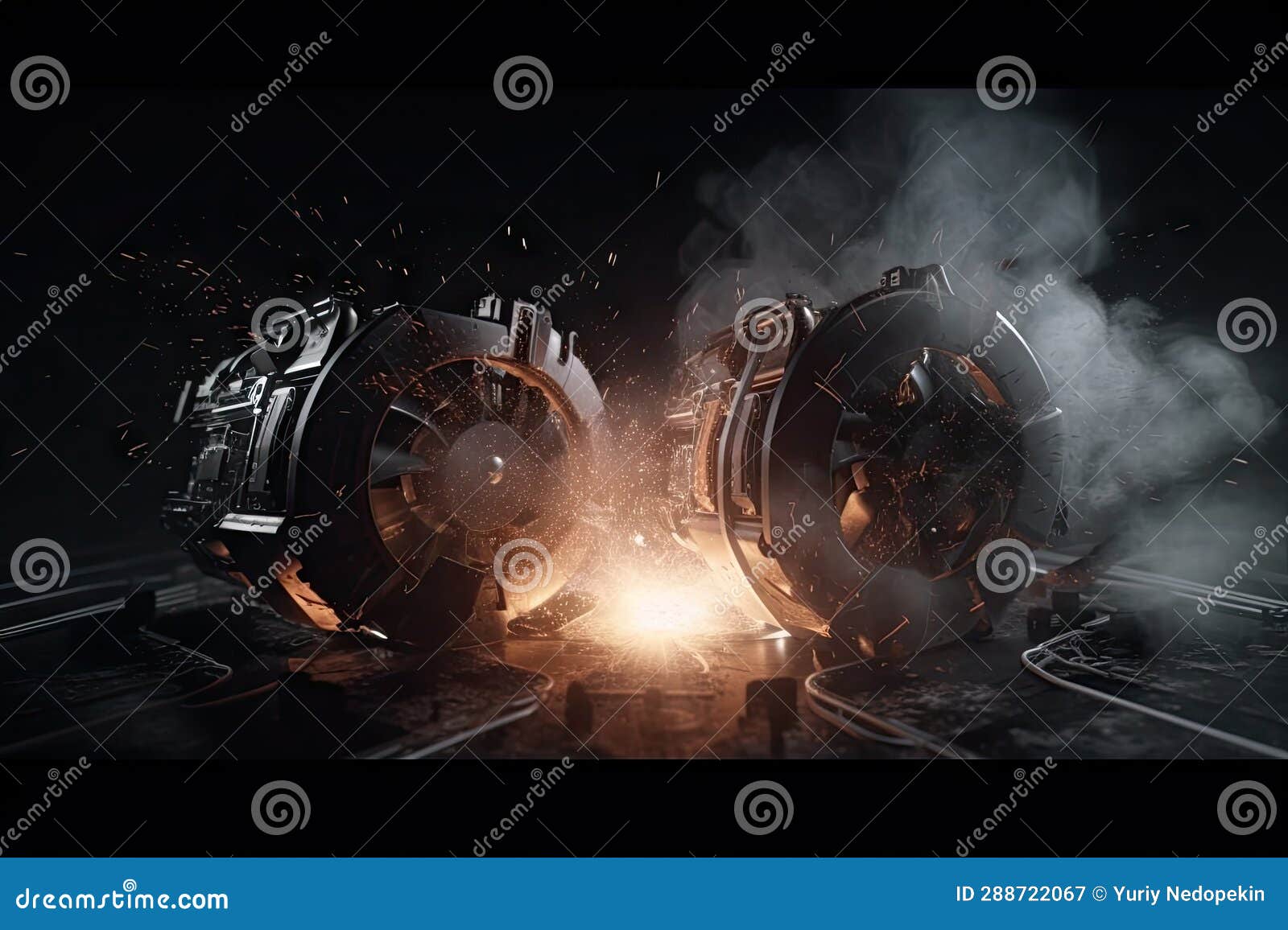 Dramatic Scene of Computer Components Undergoing Intense Overclocking ...