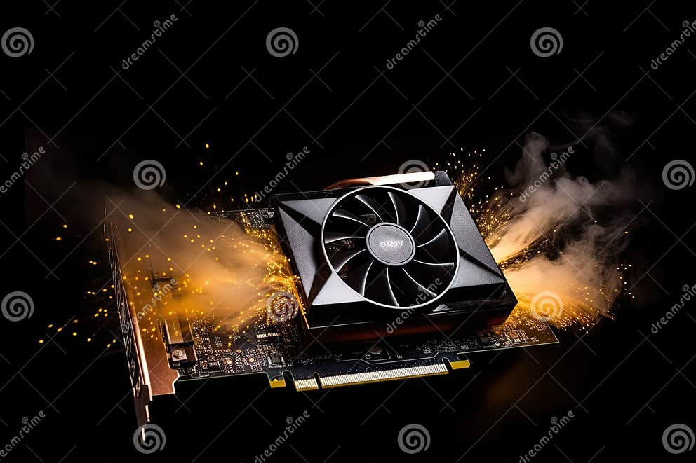 Dramatic Scene of Computer Components Undergoing Intense Overclocking ...