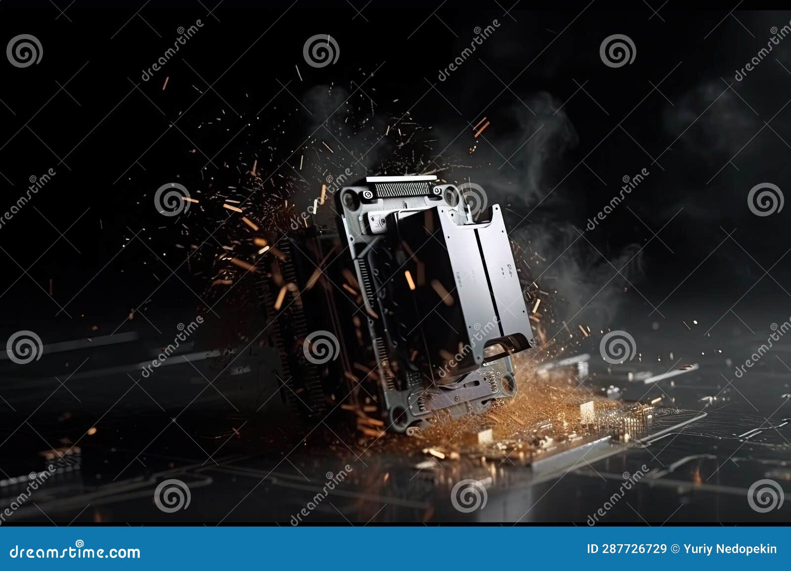 Dramatic Scene of Computer Components Undergoing Intense Overclocking ...