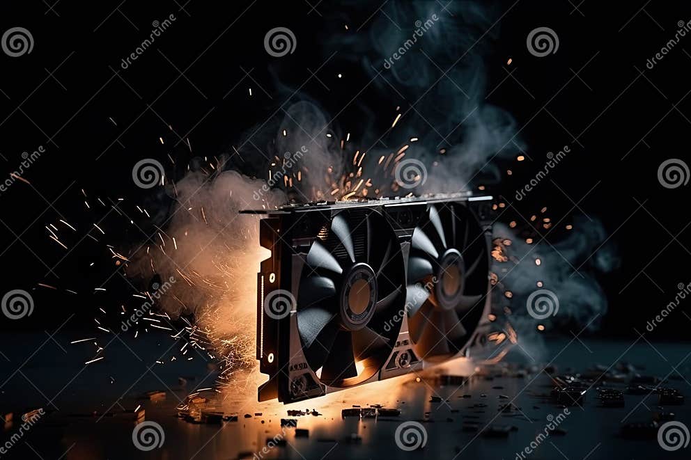 Dramatic Scene of Computer Components Undergoing Intense Overclocking ...