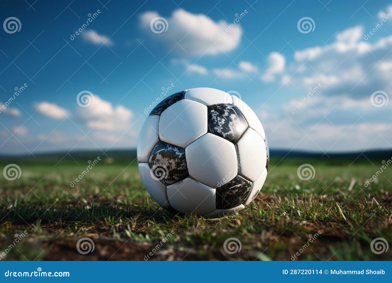 Dramatic Scene, Soccer Ball Readied at Corner Kick Line, Fields Texture ...