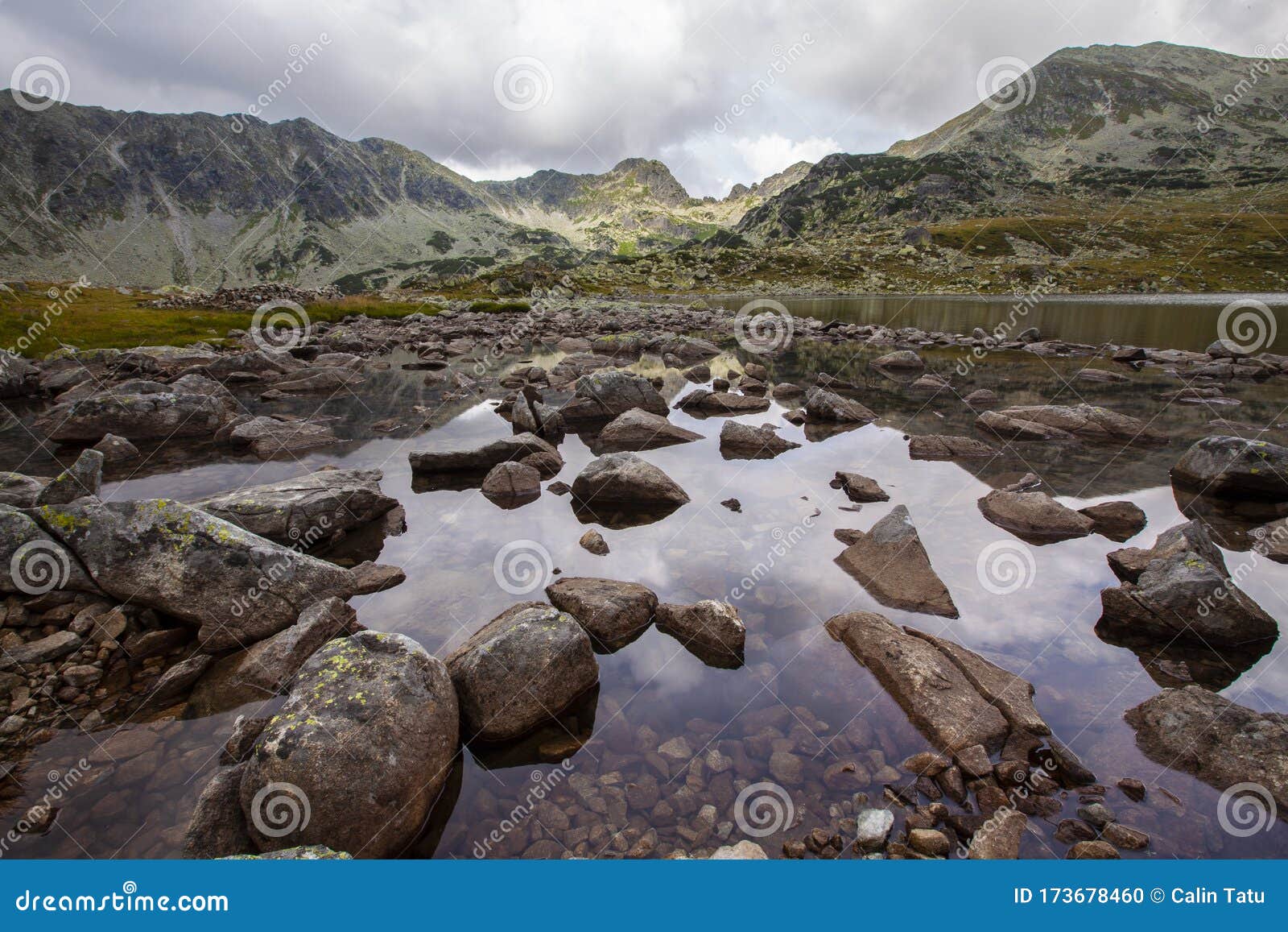 Dramatic Scenery in the Romanian Alps, with Stormy Cloudscape Stock ...