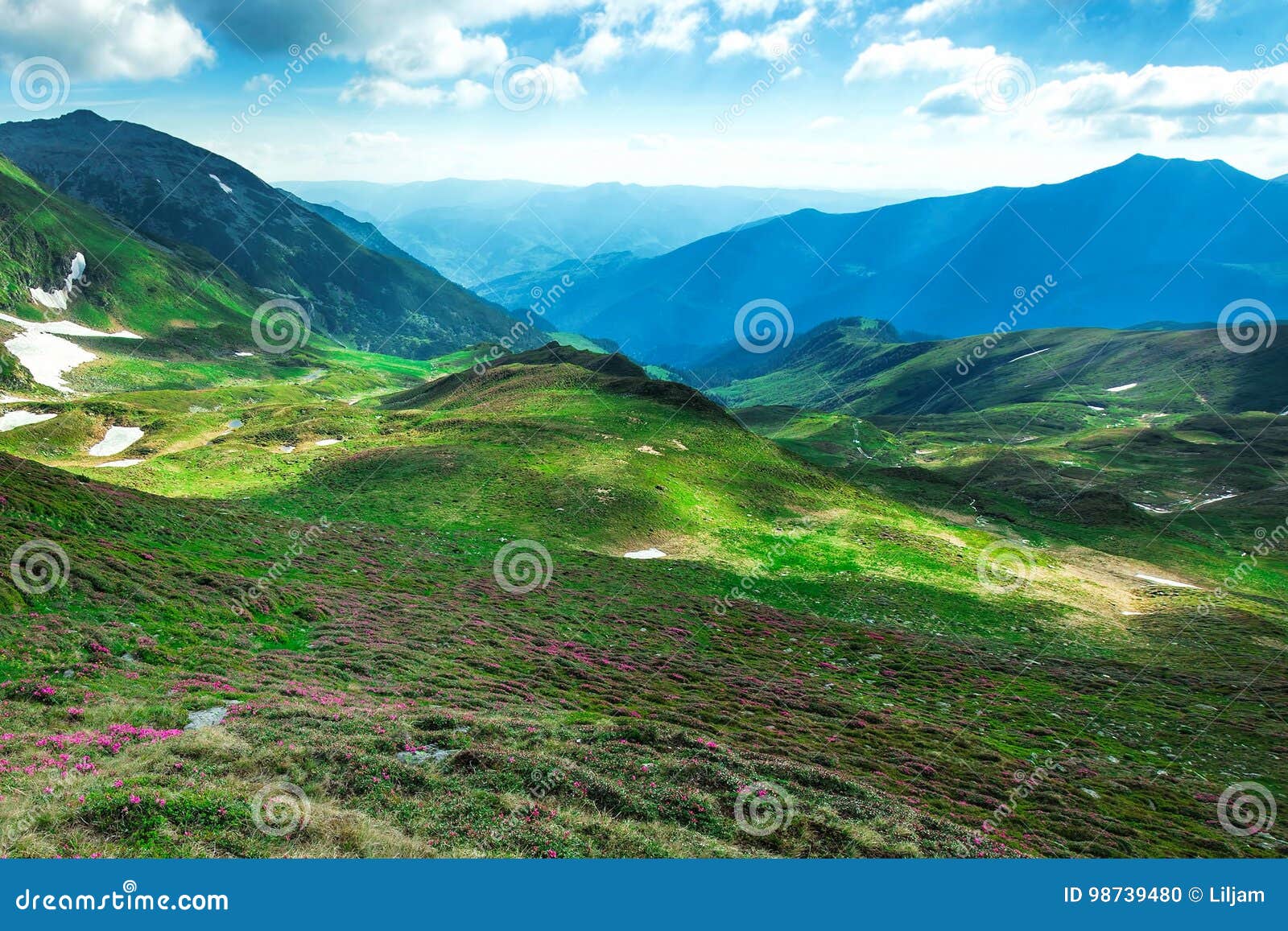 Dramatic Scenic Mountain Landscape Valley Stock Photo - Image of light ...
