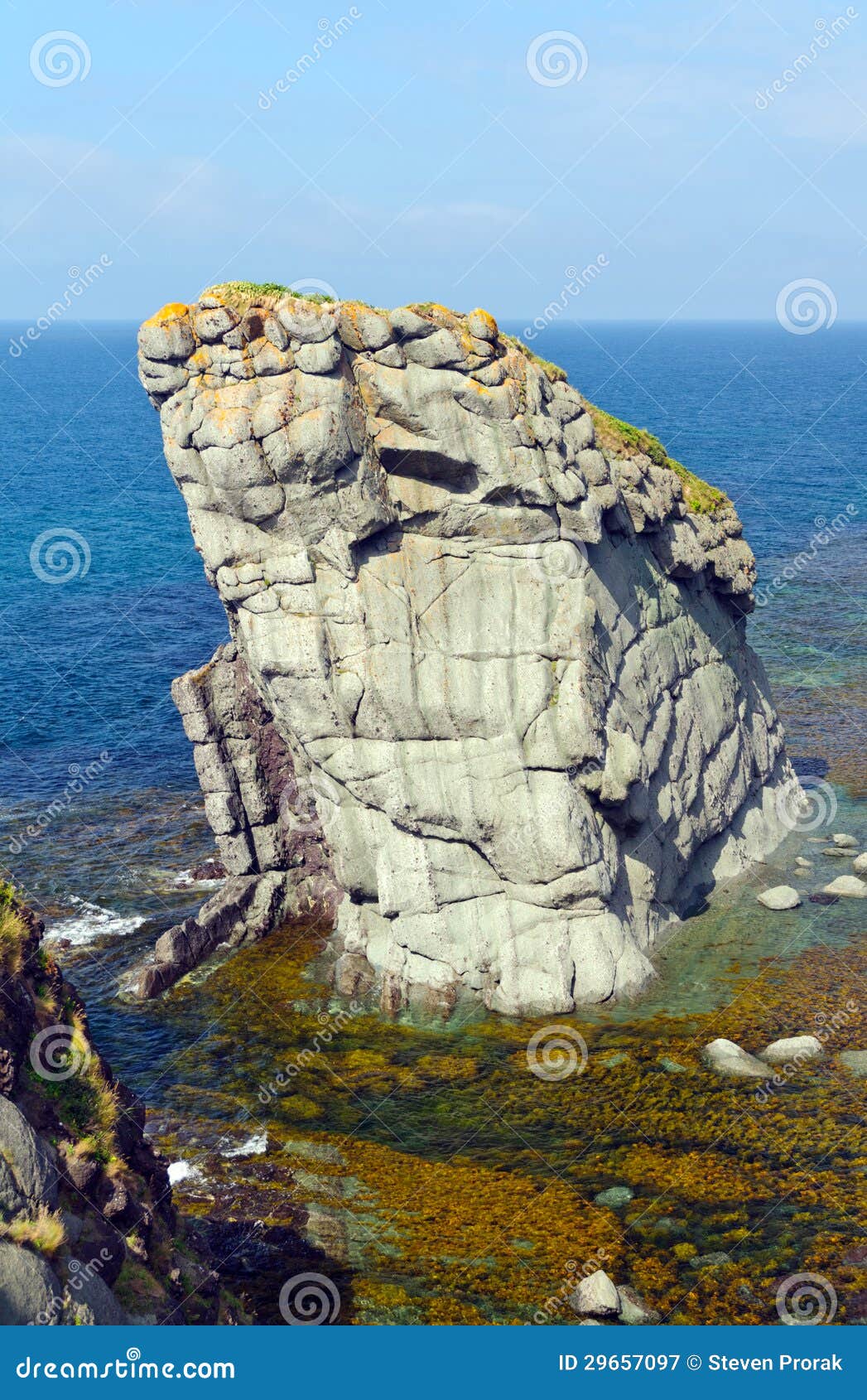 Dramatic Sea Stack on the Coast Stock Image - Image of natural, lava ...