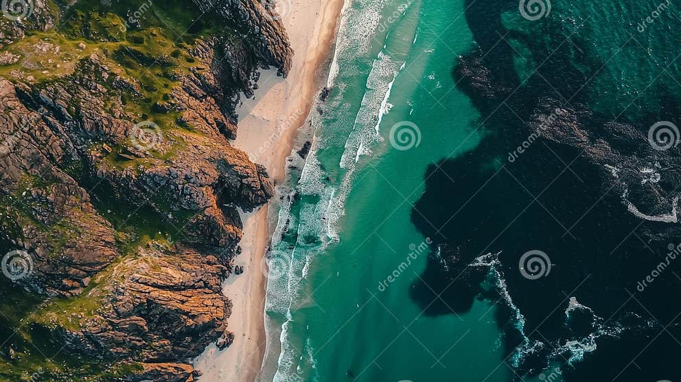 A Dramatic Seaside Landscape Characterized by Steep Cliffs, Sandy ...