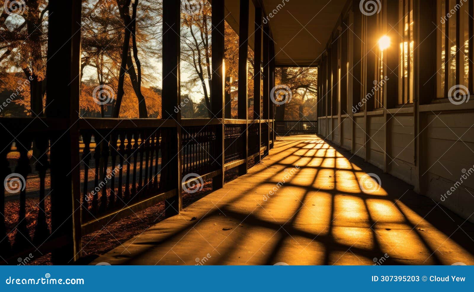 The Dramatic Shadows Cast by Golden Hour Light Stock Illustration ...