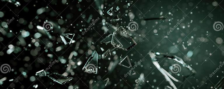 Dramatic Shattered Glass Background with Fragments and Bits of Shards ...