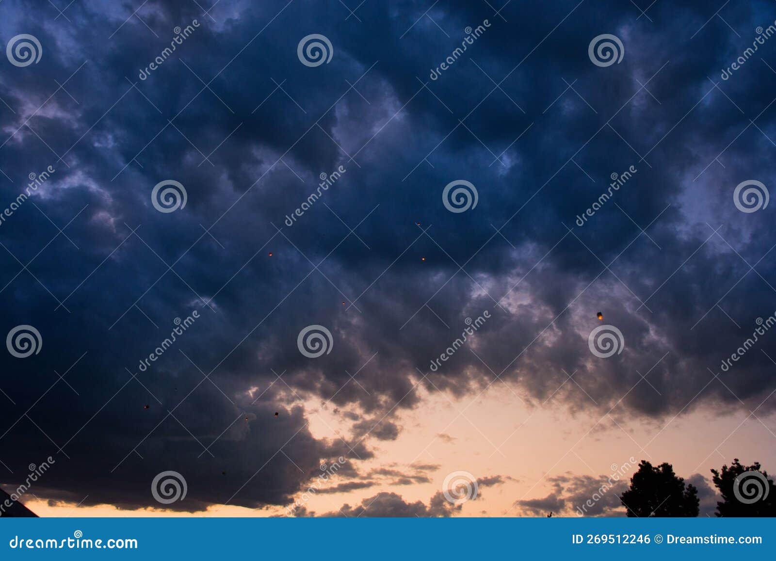 Dramatic Shot of Dark Clouds before Storm, at the Sunset Stock Photo ...