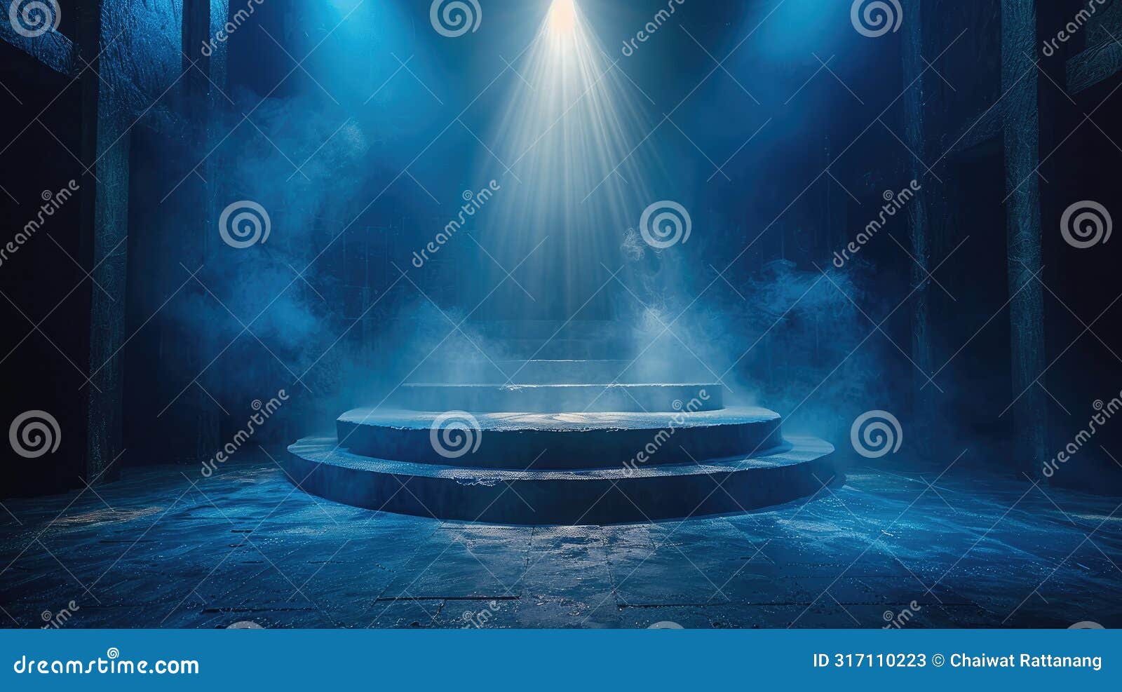 A Dramatic Shot of an Empty Concert Stage Bathed in a Single Spotlight ...