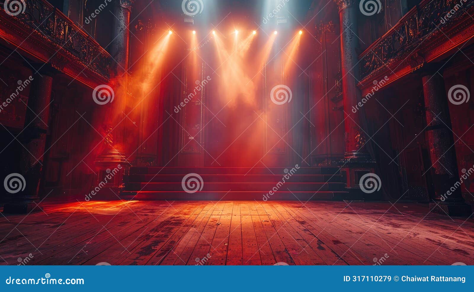A Dramatic Shot of an Empty Concert Stage Bathed in a Single Spotlight ...