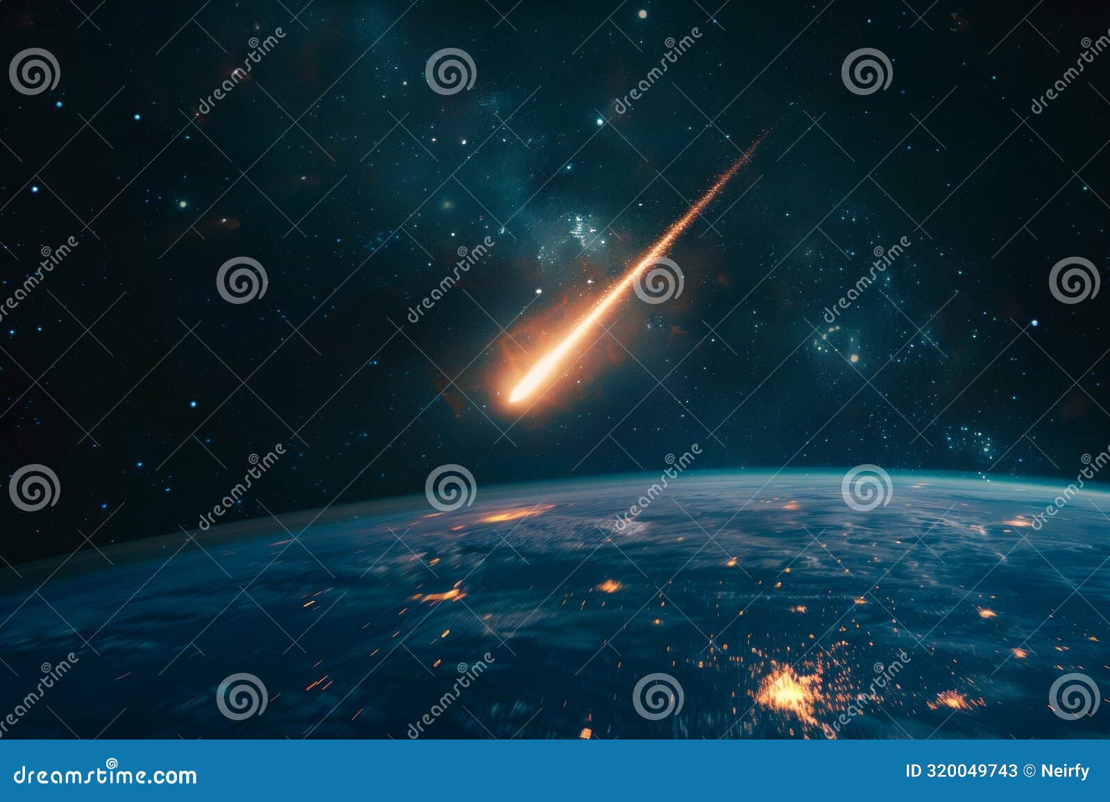 Dramatic Shot of a Meteor Glowing As it Enters Earth S Atmosphere Stock ... Dramatic Shot of a Meteor Glowing As it Enters Earth S Atmosphere Stock ...