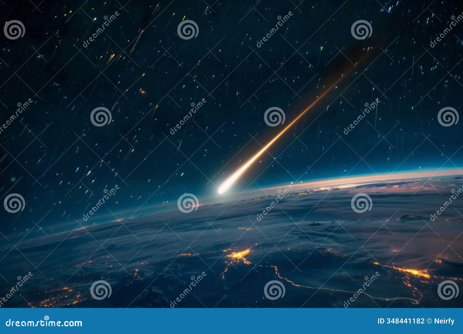 Dramatic Shot of a Meteor Glowing As it Enters Earth S Atmosphere Stock ... Dramatic Shot of a Meteor Glowing As it Enters Earth S Atmosphere Stock ...