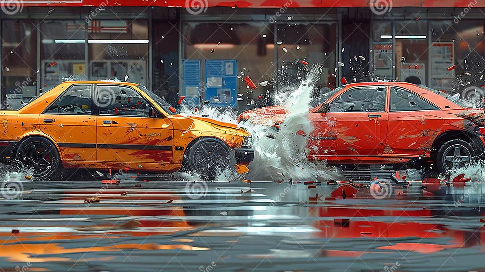 Dramatic Simulation of Front End Collision between Two Cars in ...