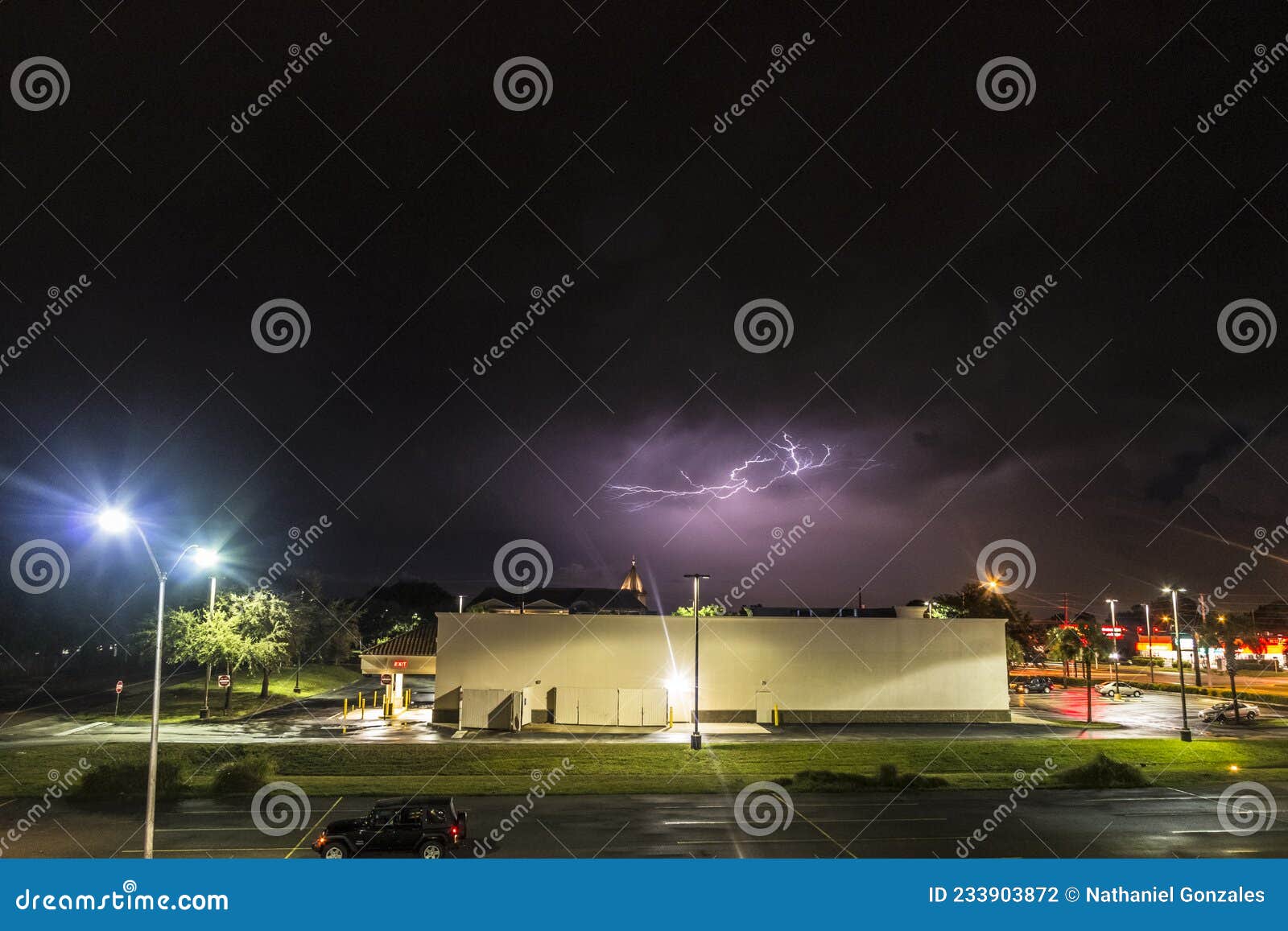 Lightning during Thunderstorm in Florida Stock Photo - Image of stormy ...