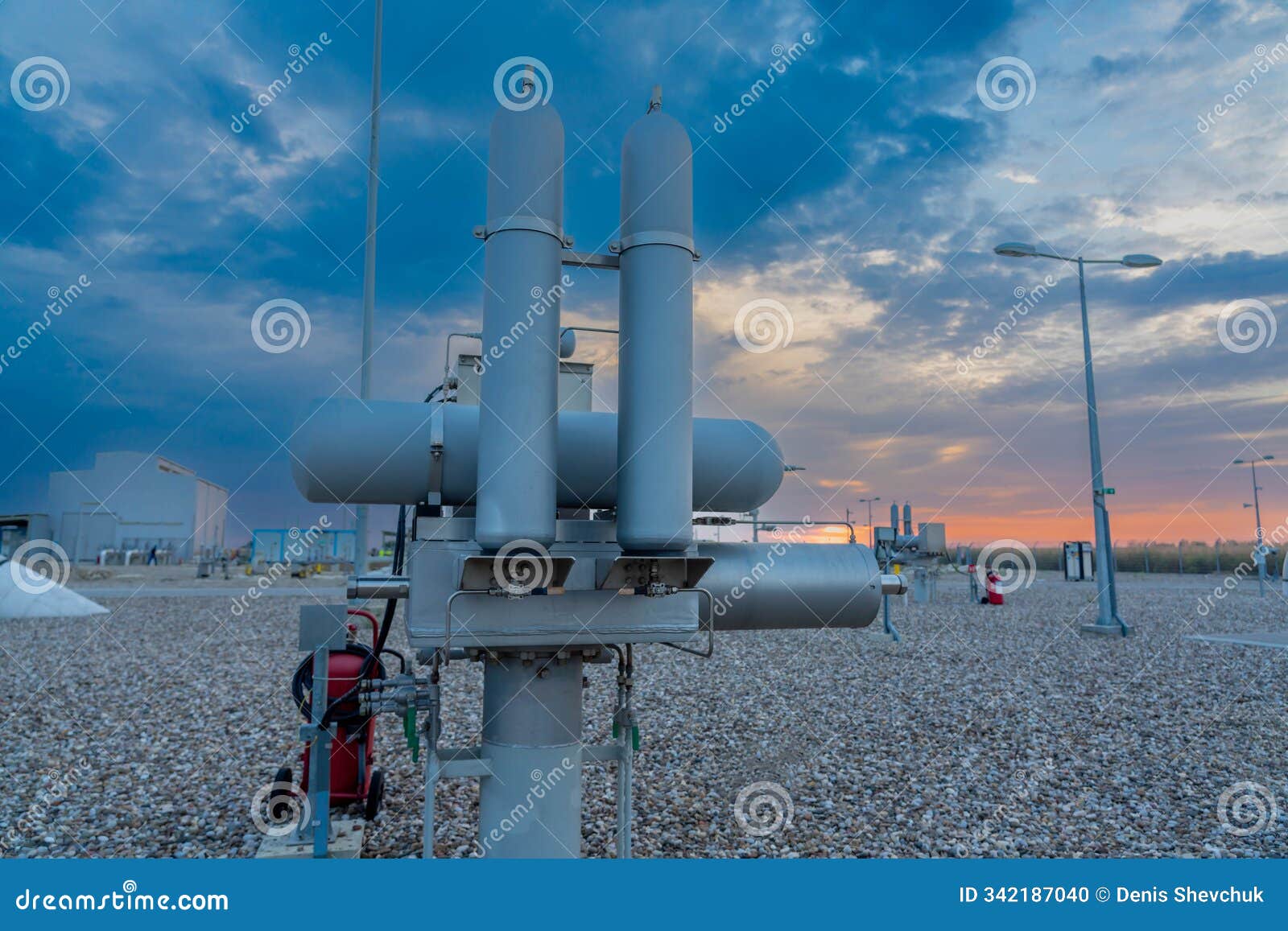 Dramatic Sky Above the Gas Pipeline Control Valve Platform Stock Photo ...