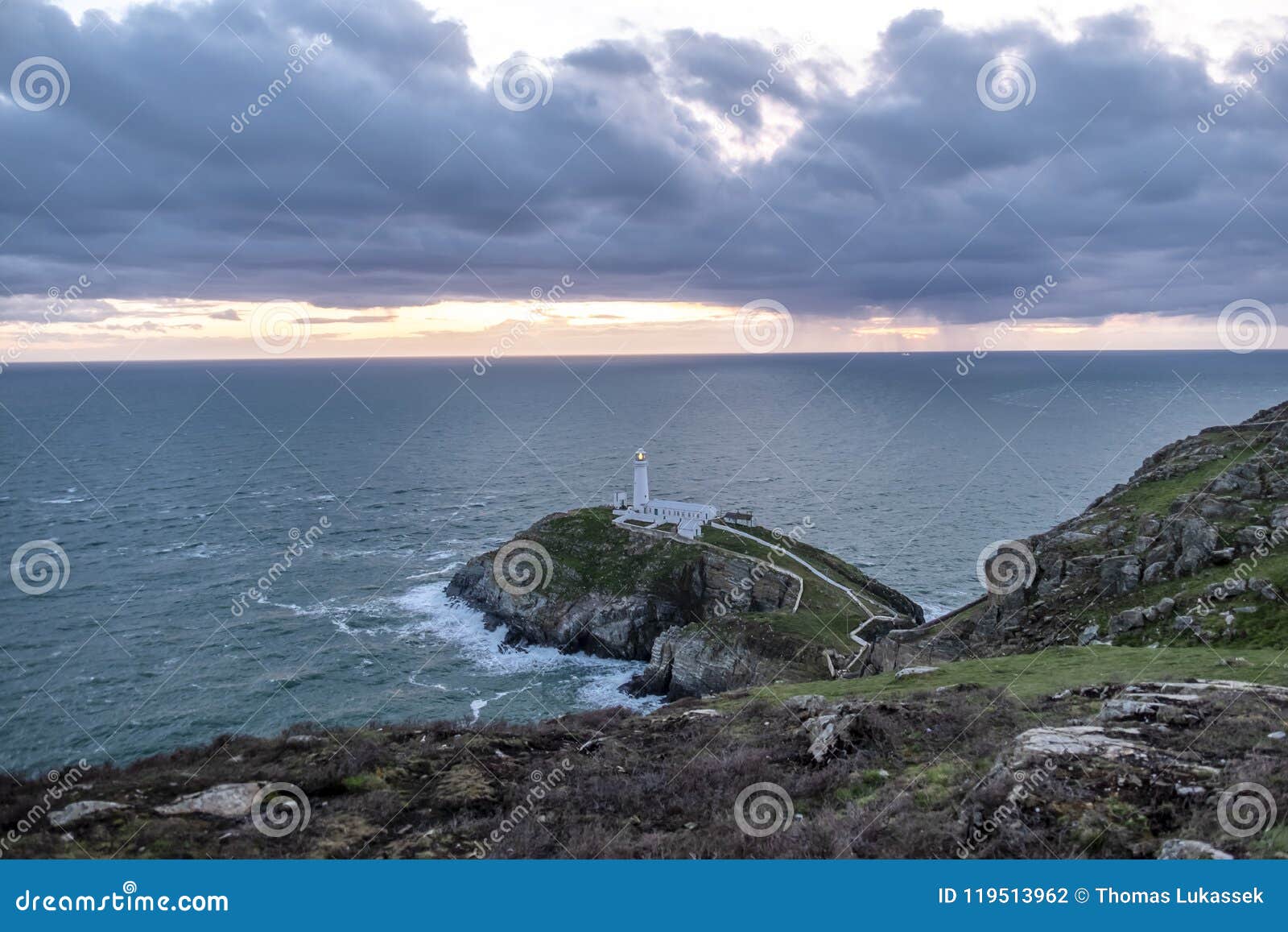 Dramatic Sky Above the Historic South Stack Lighthouse - Isle of ...
