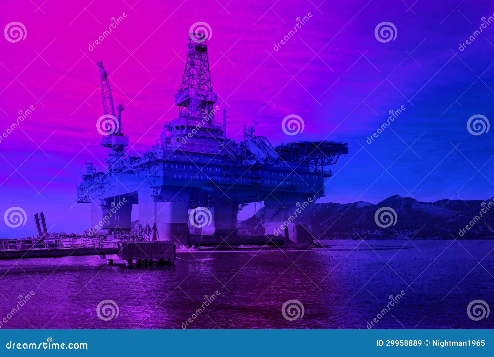 Oil Exploration Rig stock image. Image of nature, mountains - 29958889