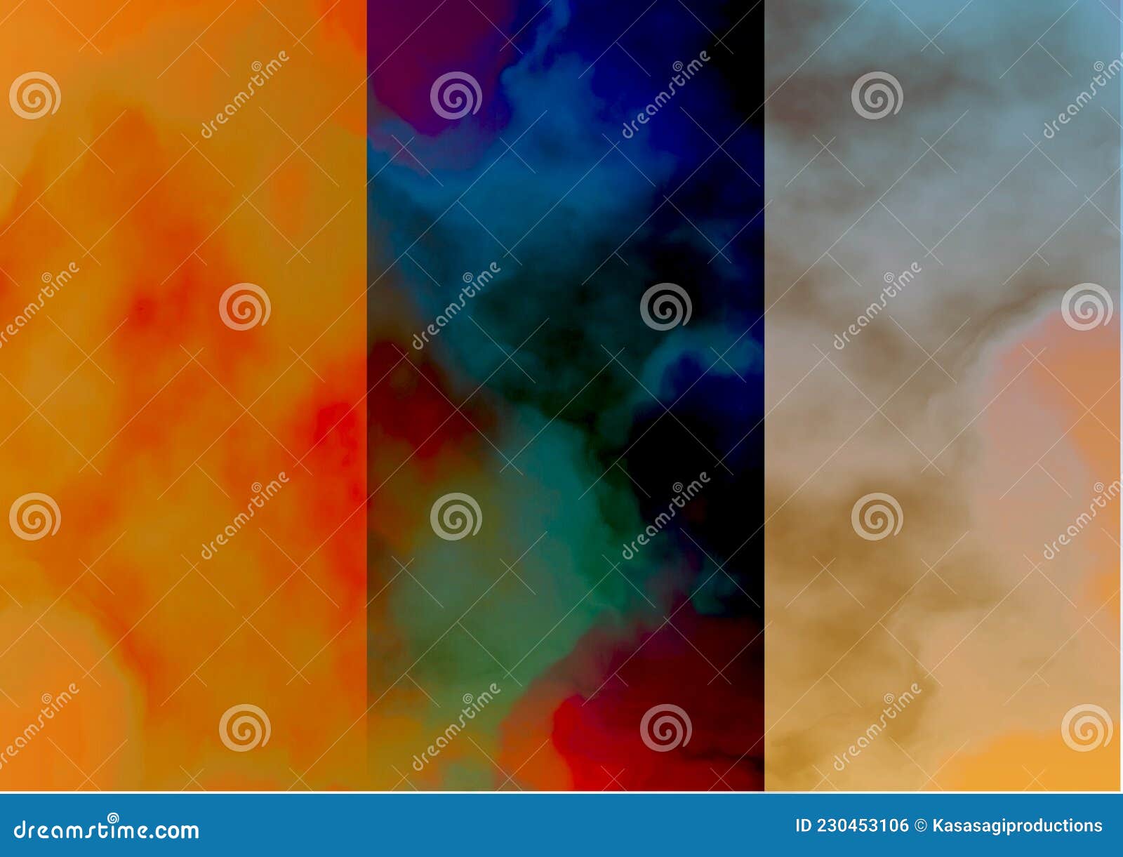 Dramatic Clouds in Three Color Background 3 Stock Illustration ...
