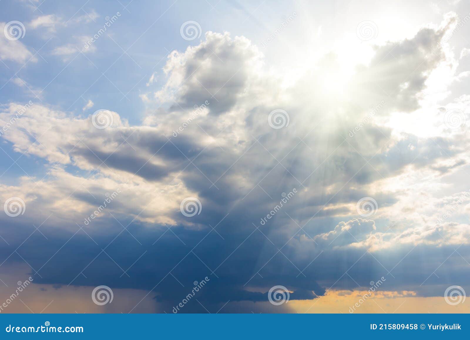 Sky with Dense Cumulus Clouds at the Rain Stock Photo - Image of ...