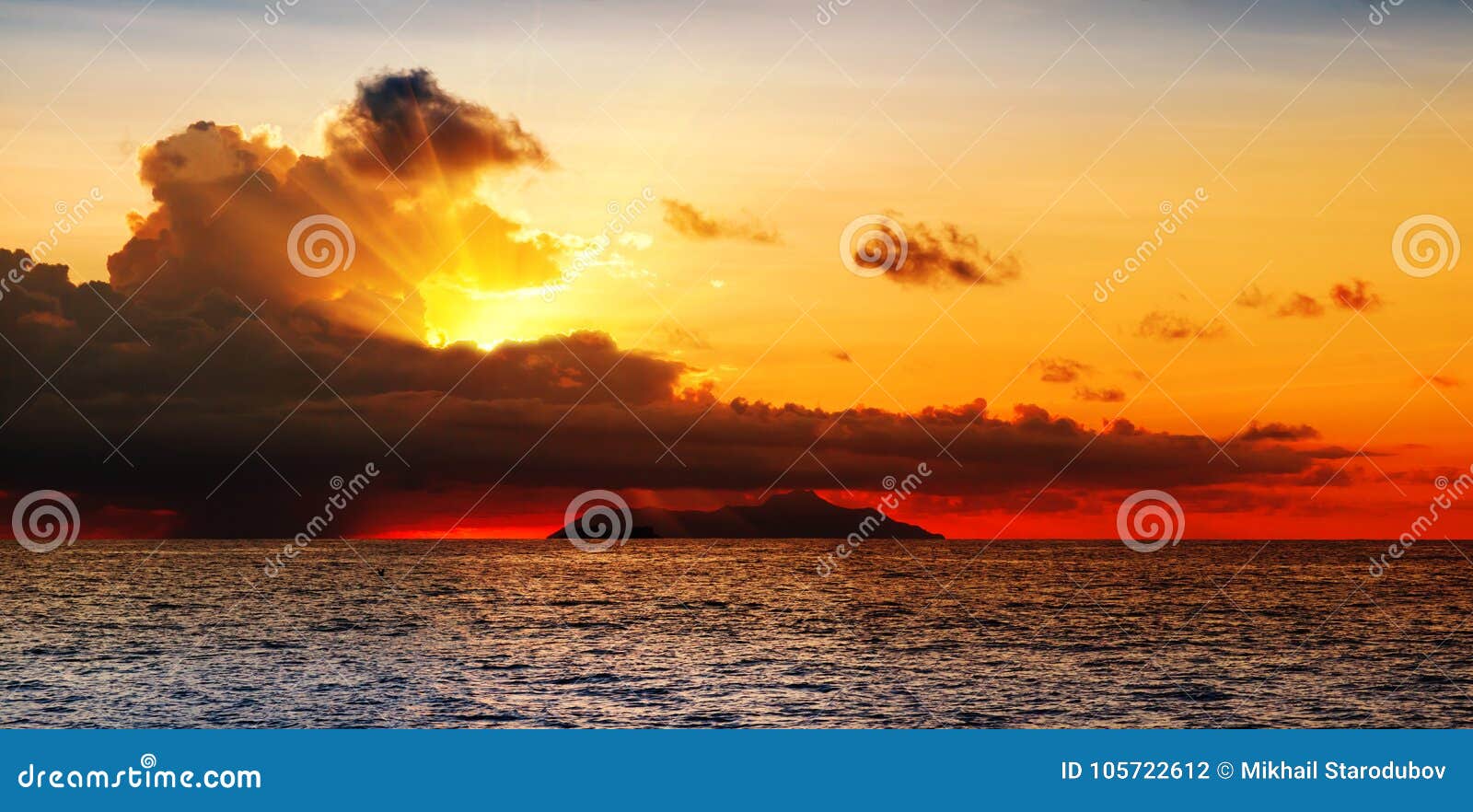 Dramatic Sky during a Hurricane and Sunset Over the Ocean Stock Photo ...