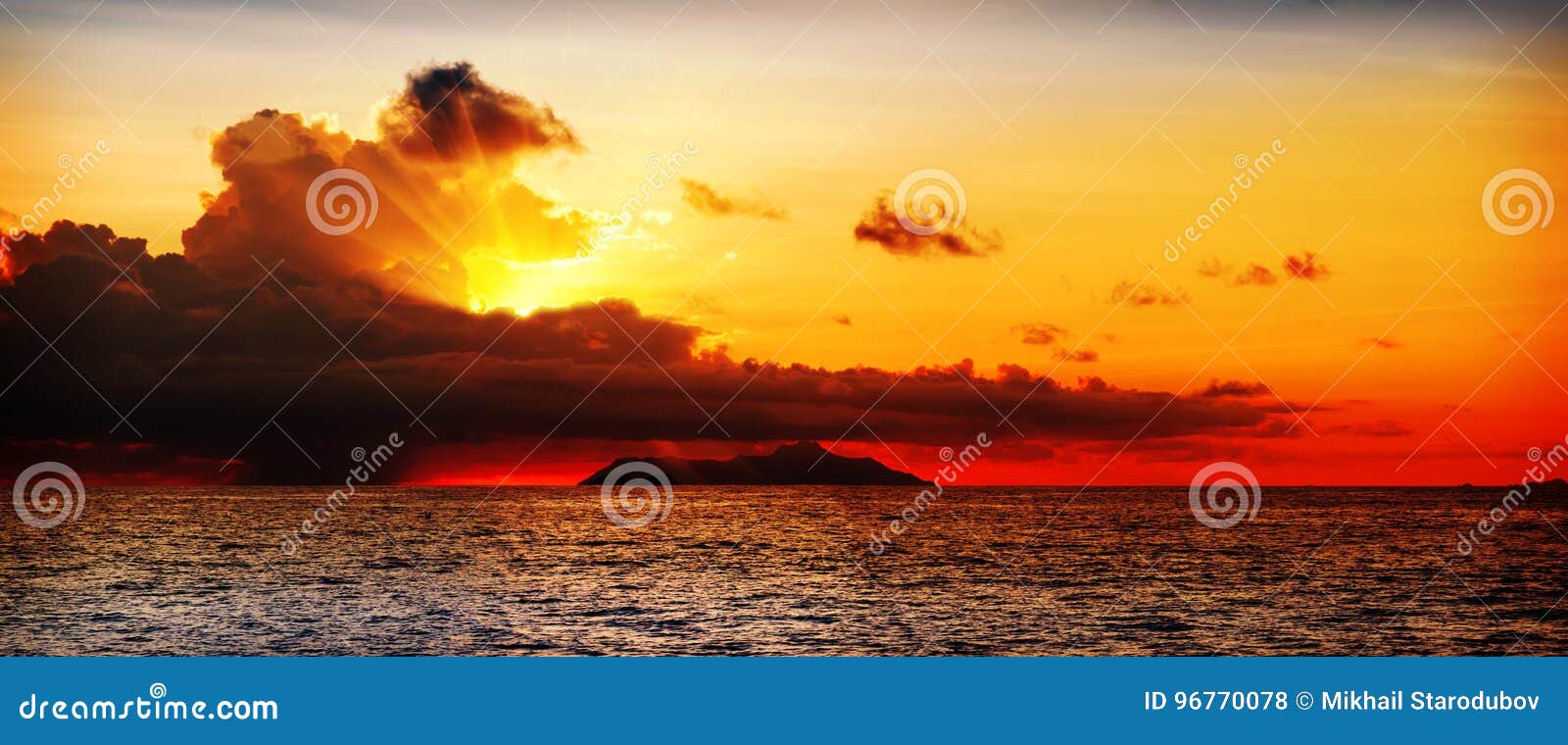 Dramatic Sky during a Hurricane and Sunset Over the Ocean Stock Photo ...