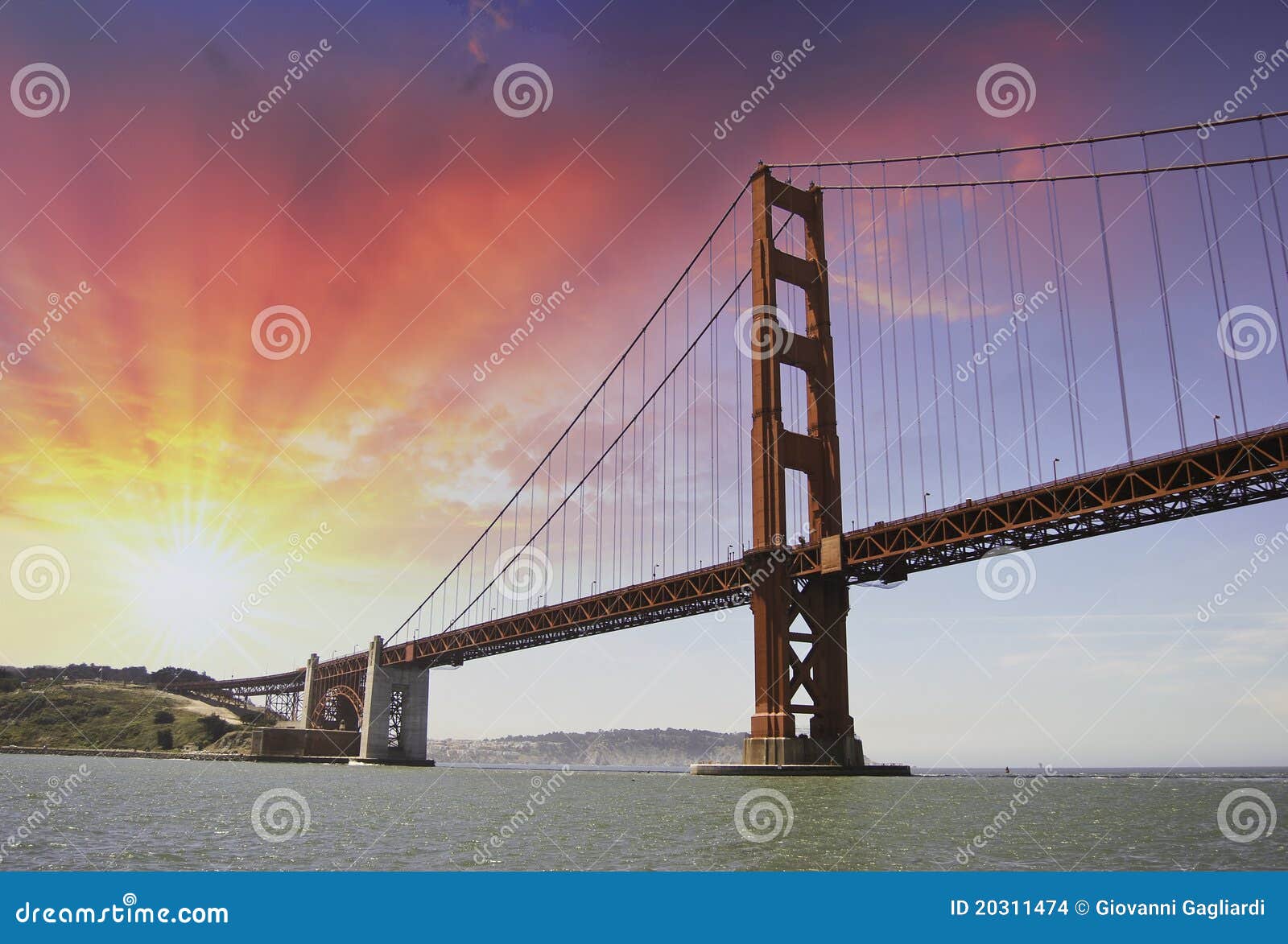 Dramatic Sky Over Golden Gate Bridge Stock Photo - Image of nature ...