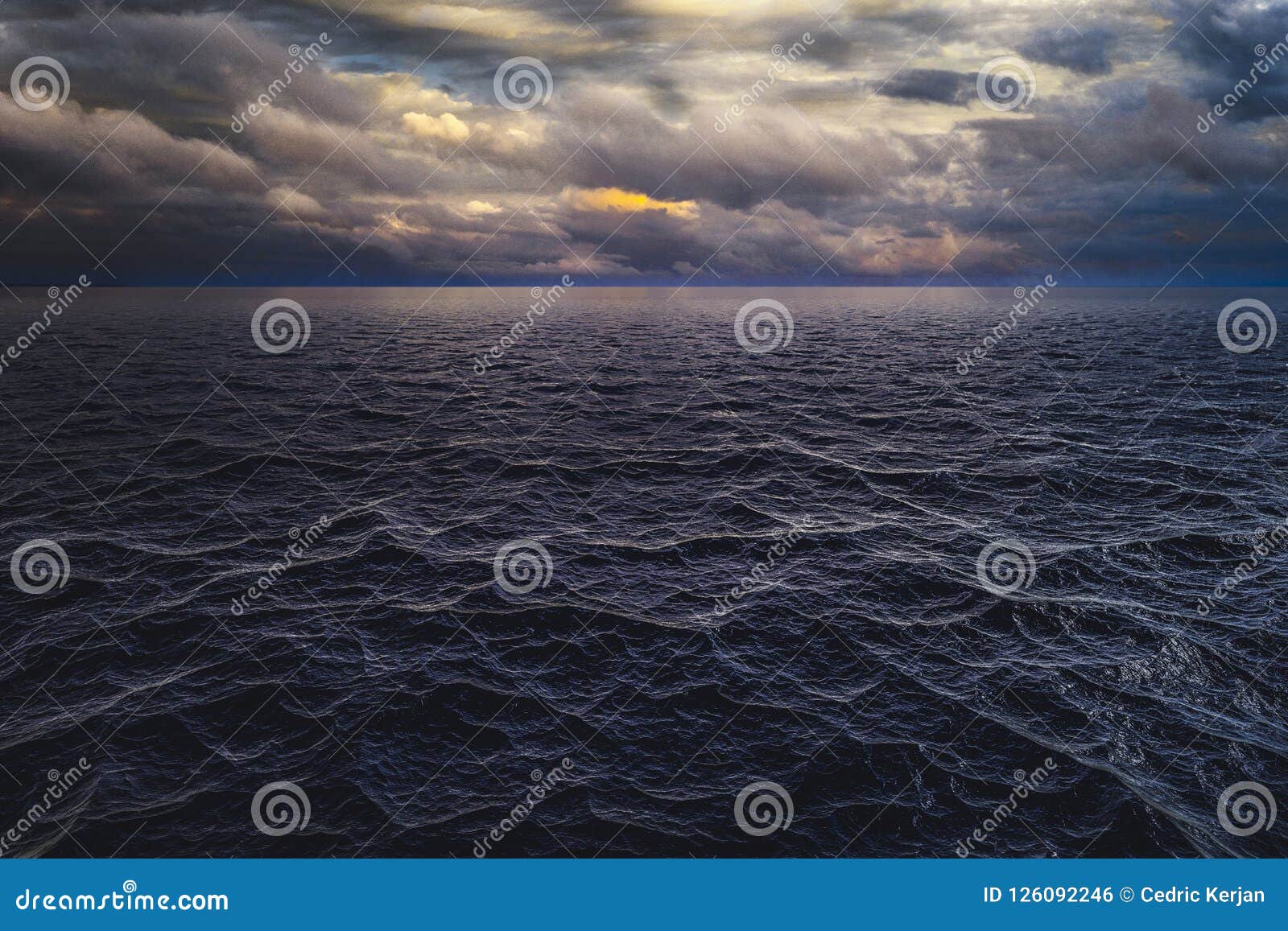 Dramatic sky over the sea stock photo. Image of nature - 126092246