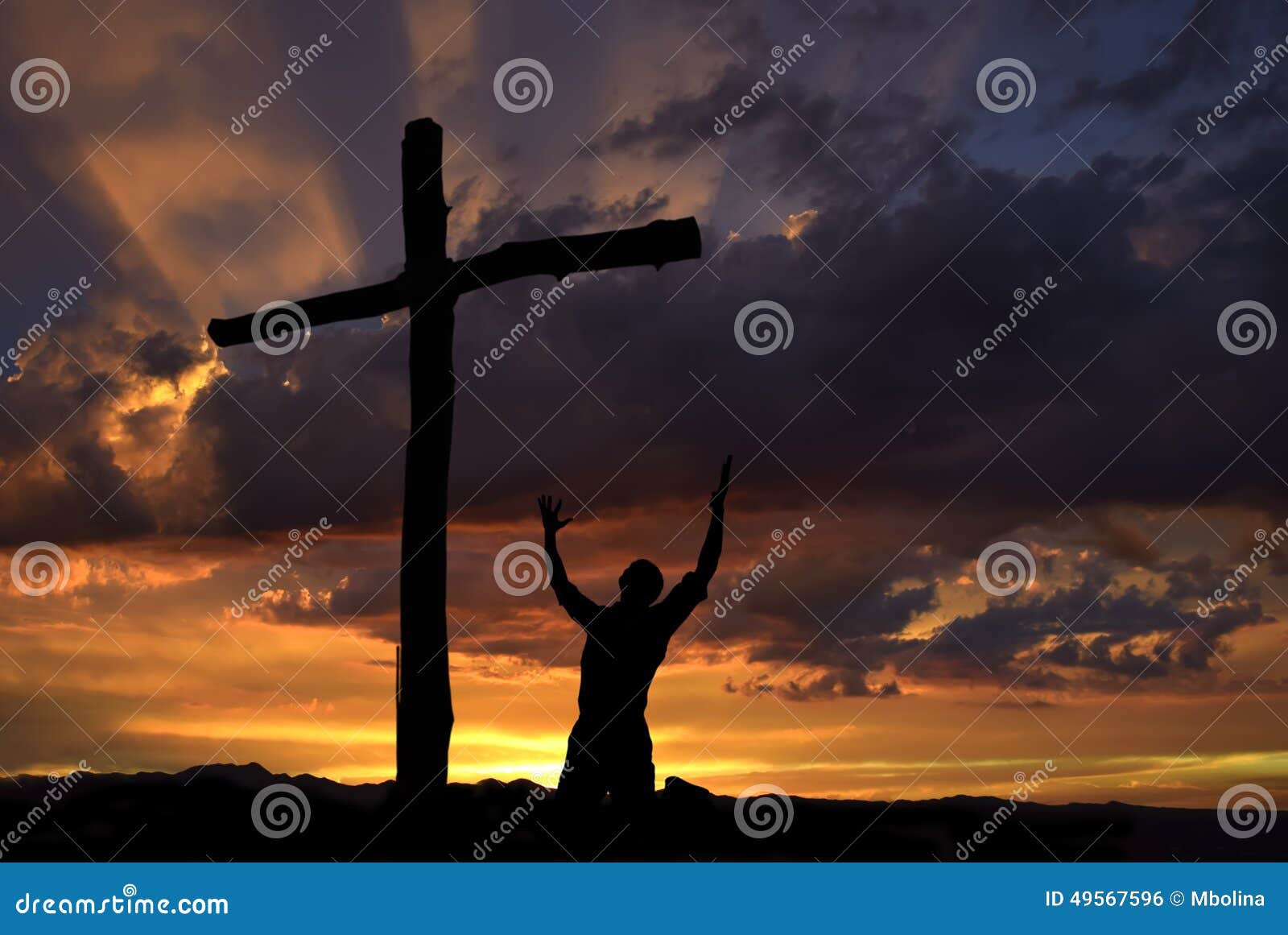 Dramatic Sky Scenery with a Worshiper Stock Photo - Image of peace ...