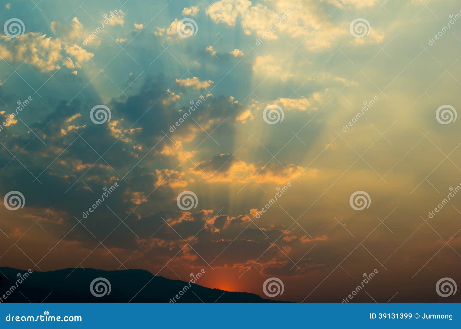 Dramatic sky with sun rays stock image. Image of weather - 39131399