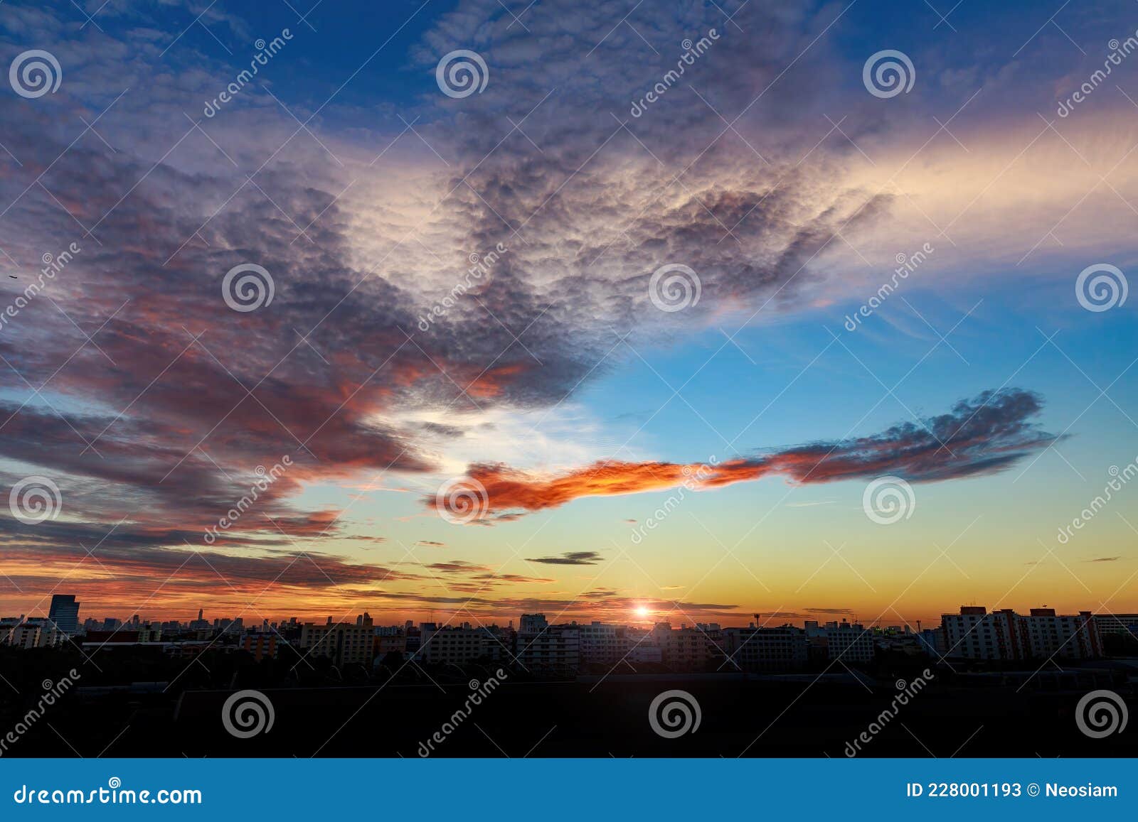 Dramatic sky at sunset stock image. Image of nature - 228001193