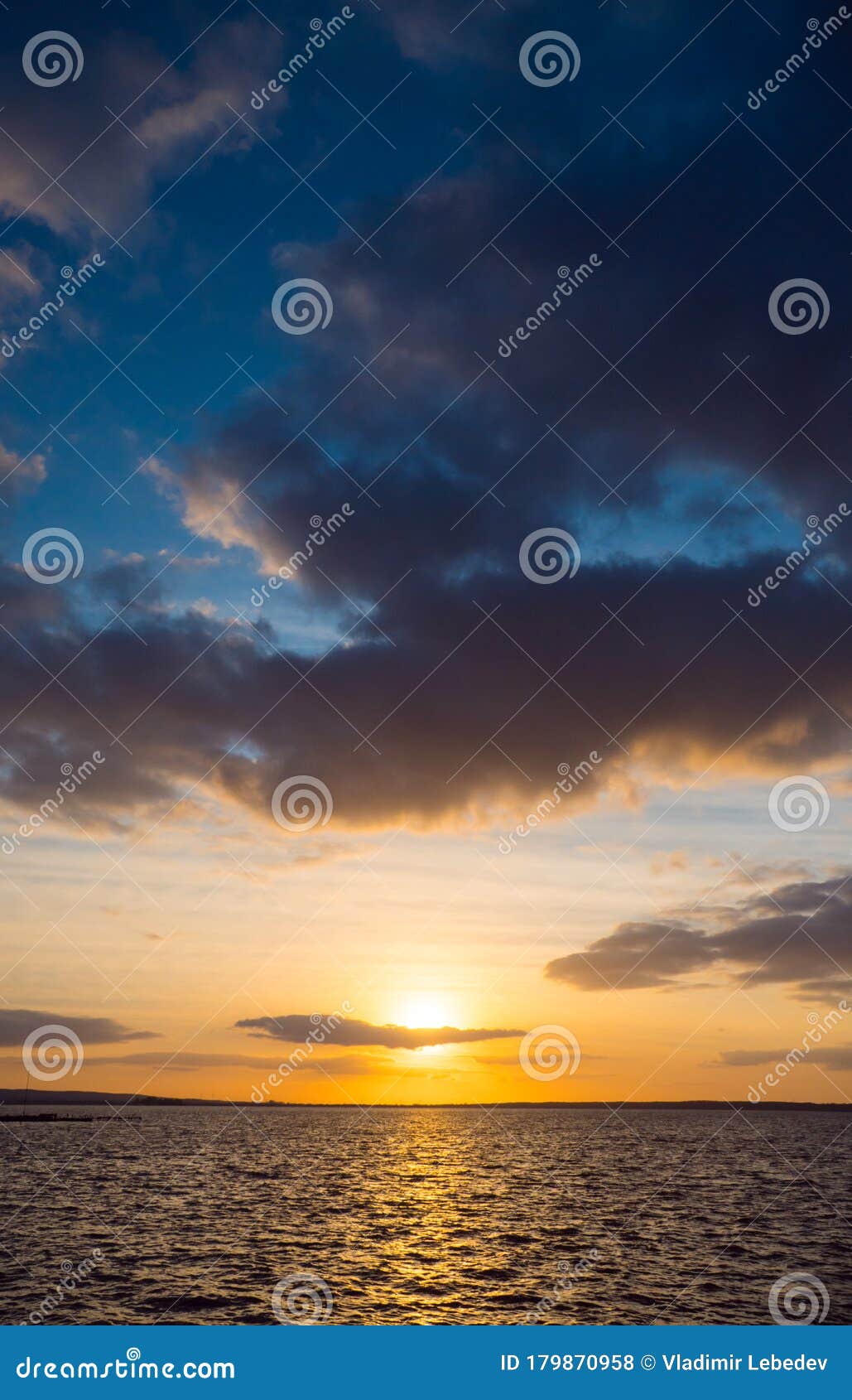 Dramatic Sky during Sunset Over the Sea Stock Photo - Image of sunlight ...