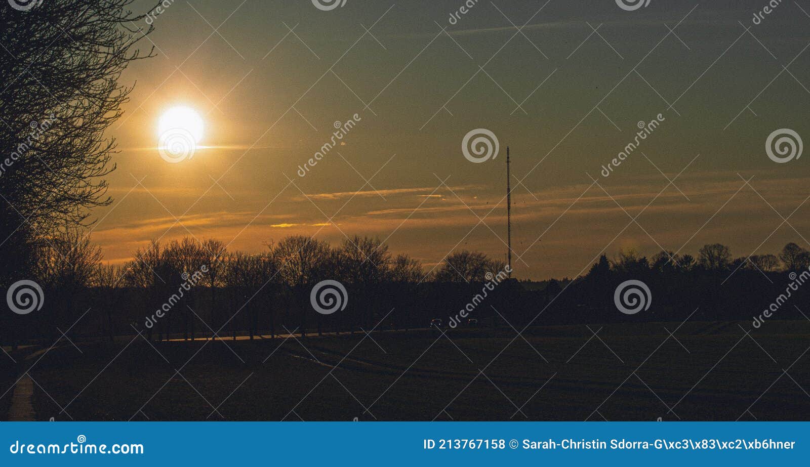 Dramatic Sky at Sunset in Winter Stock Photo - Image of heavily, rock ...