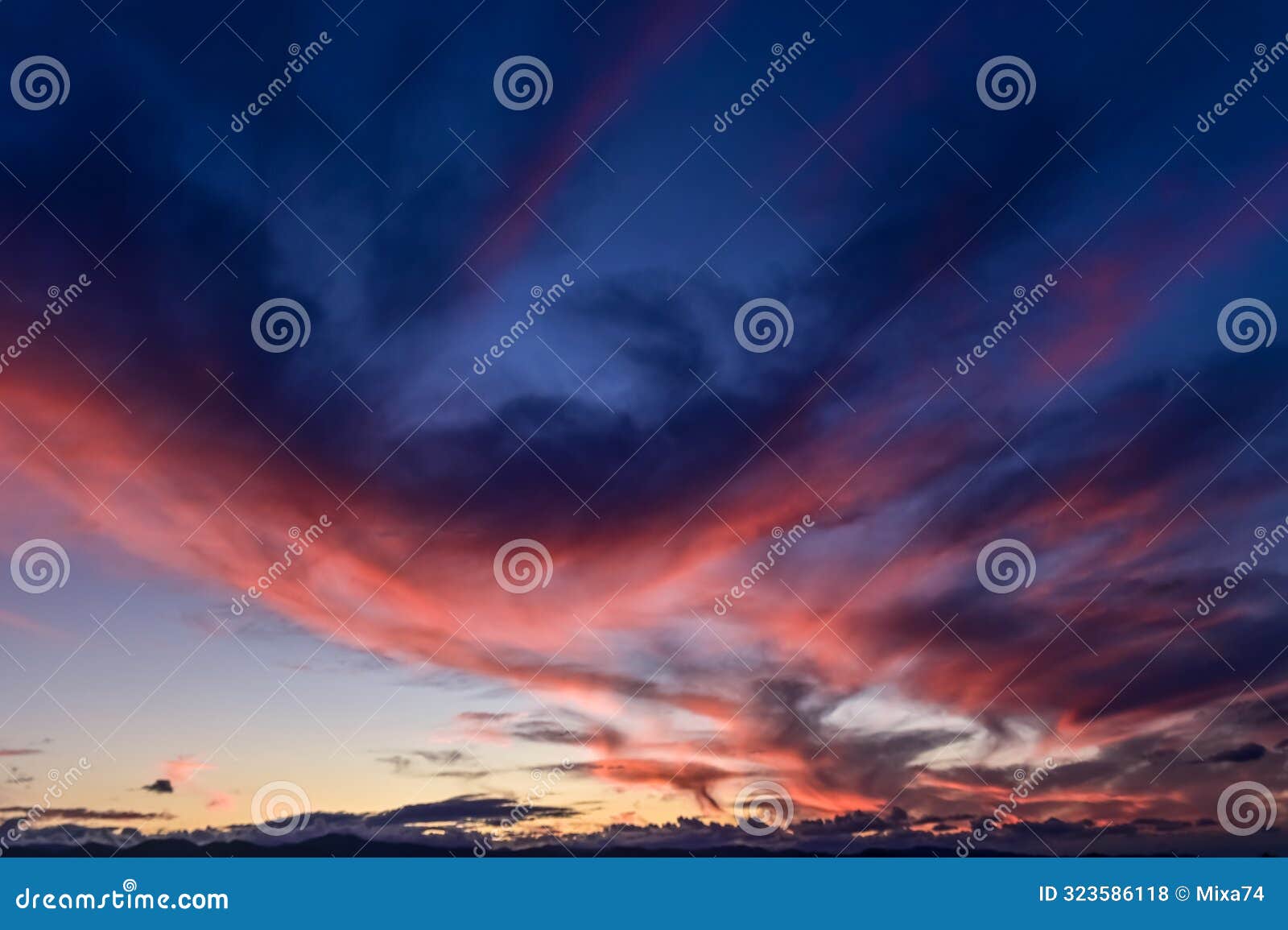 Sunset Dramatic Sky in Cyprus in Winter 1 Stock Photo - Image of ...
