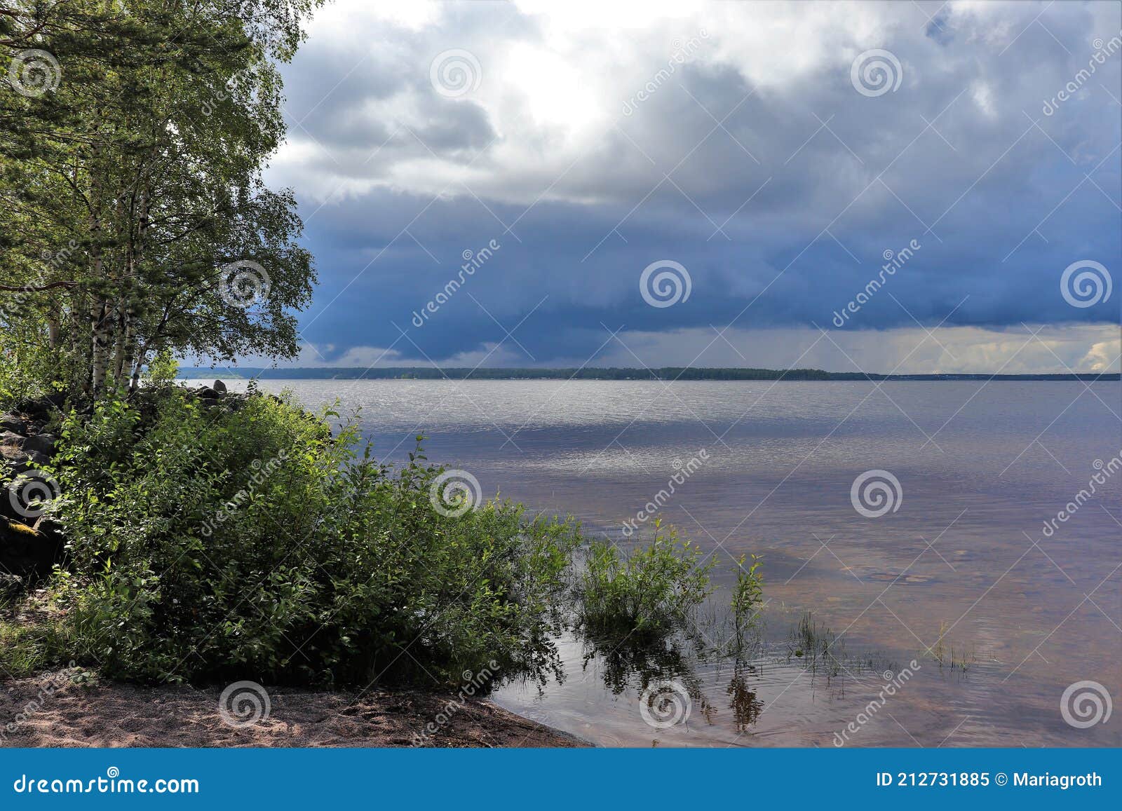 Dramatic Sky Over the Lule River Stock Image - Image of cumulonimbus ...