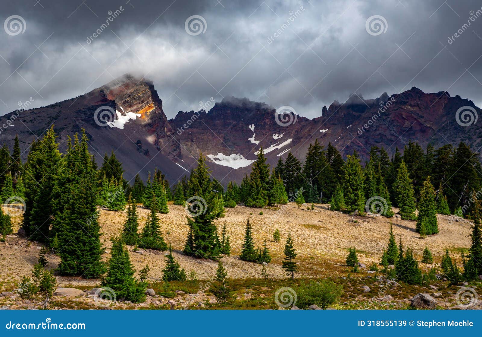 Dramatic Skyline Over Broken Top from the Broken Top Trail, Three ...