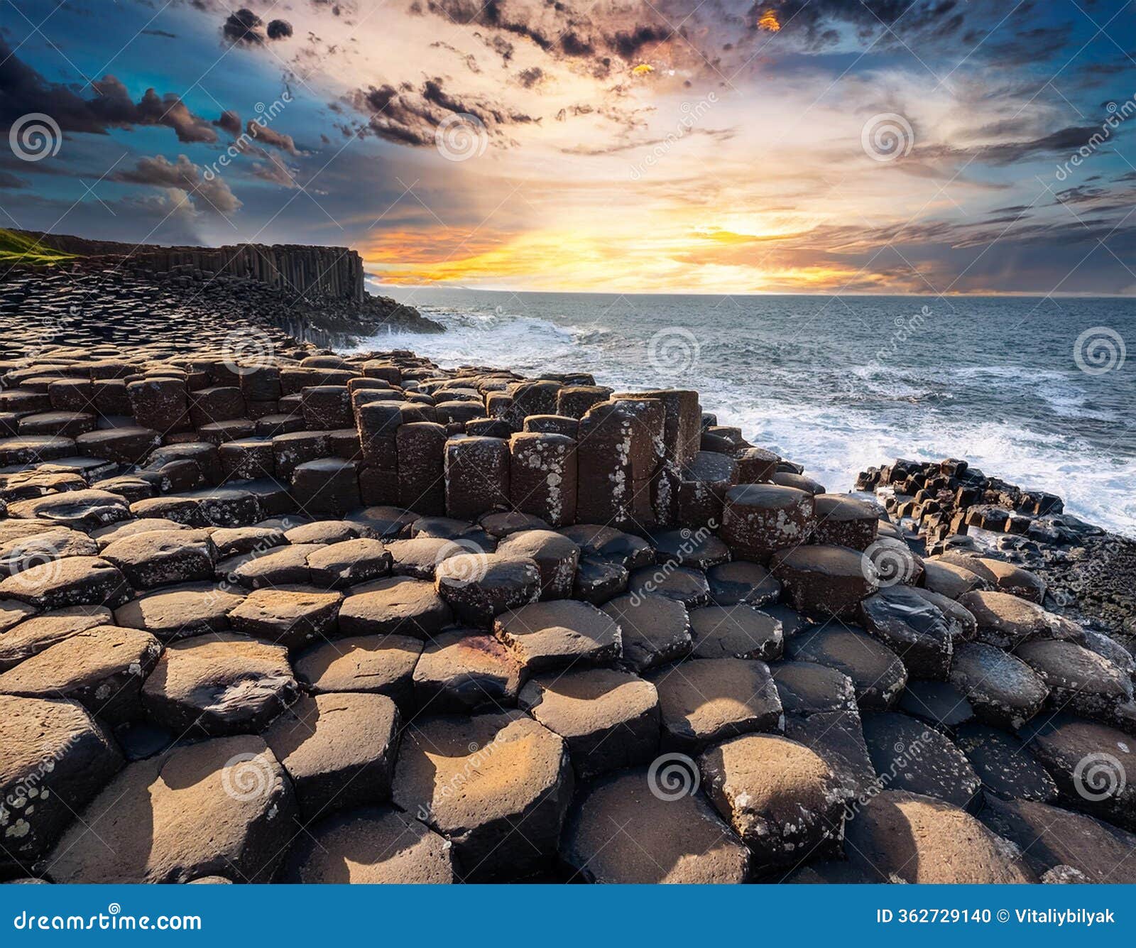 Dramatic Skyscape Captured Over the Giant S Causeway, Showcasing the ...