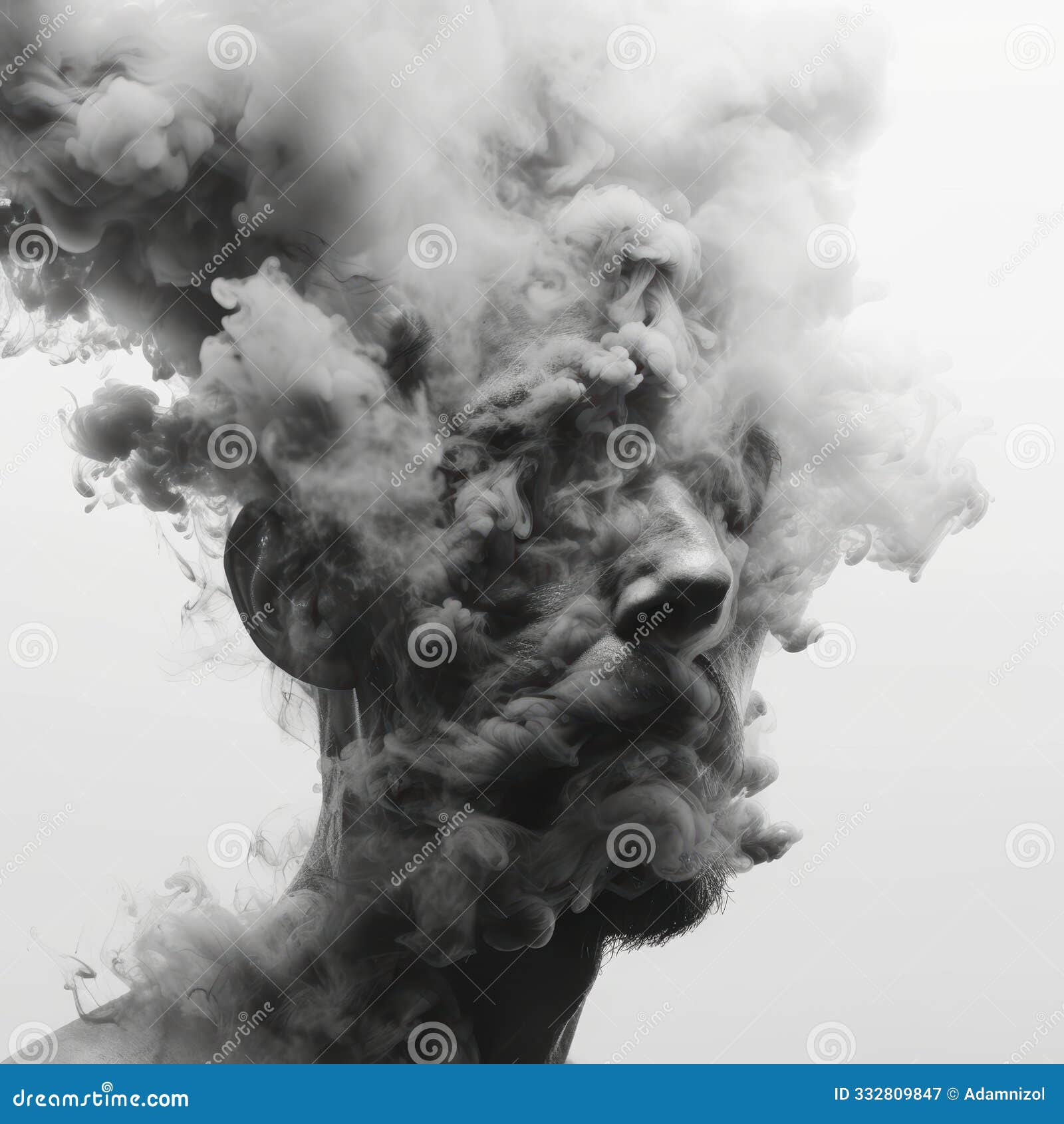 Dramatic Smoke And Stone Podium Background. Stock Photo | CartoonDealer ...