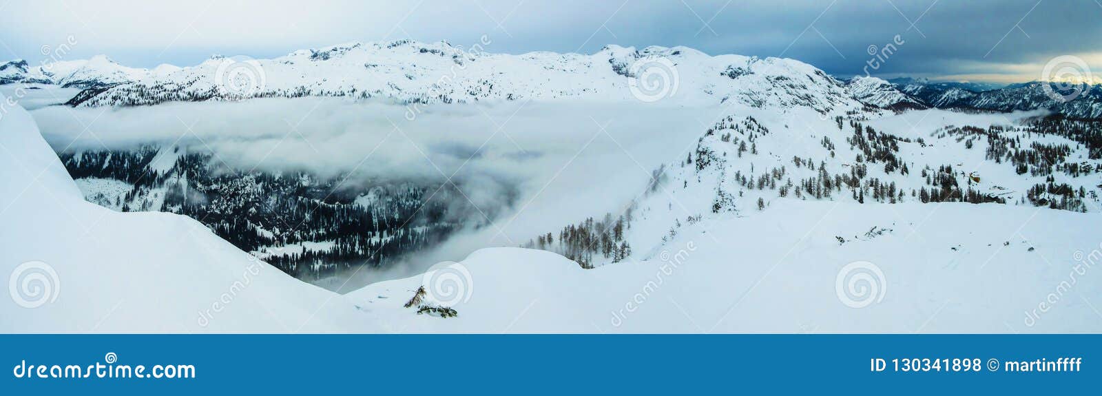 Dramatic Snow Covered Alpine Landscape Stock Photo - Image of alps ...
