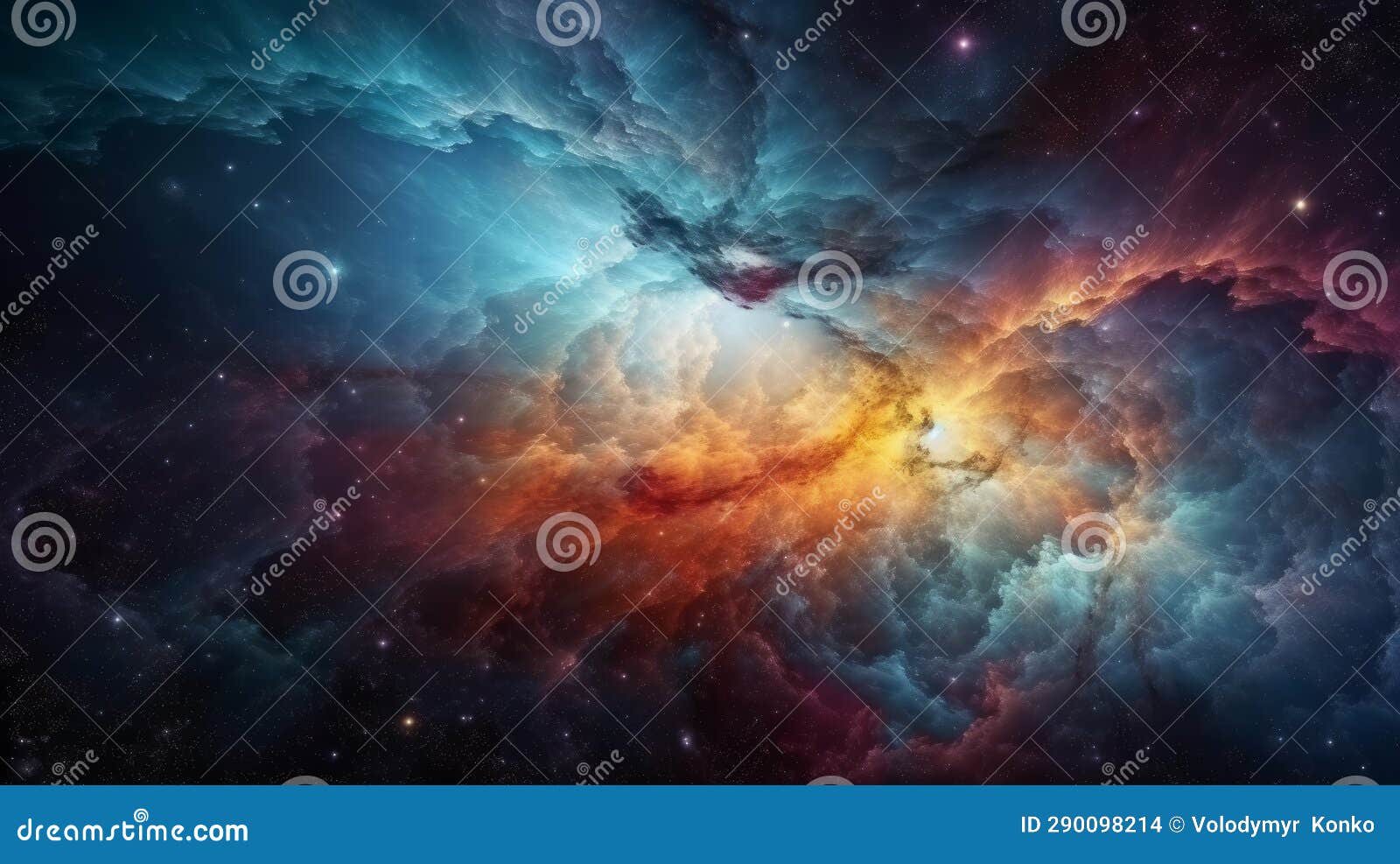 Dramatic Space View Moving through Universe Galaxies Stars and Nebulae ...