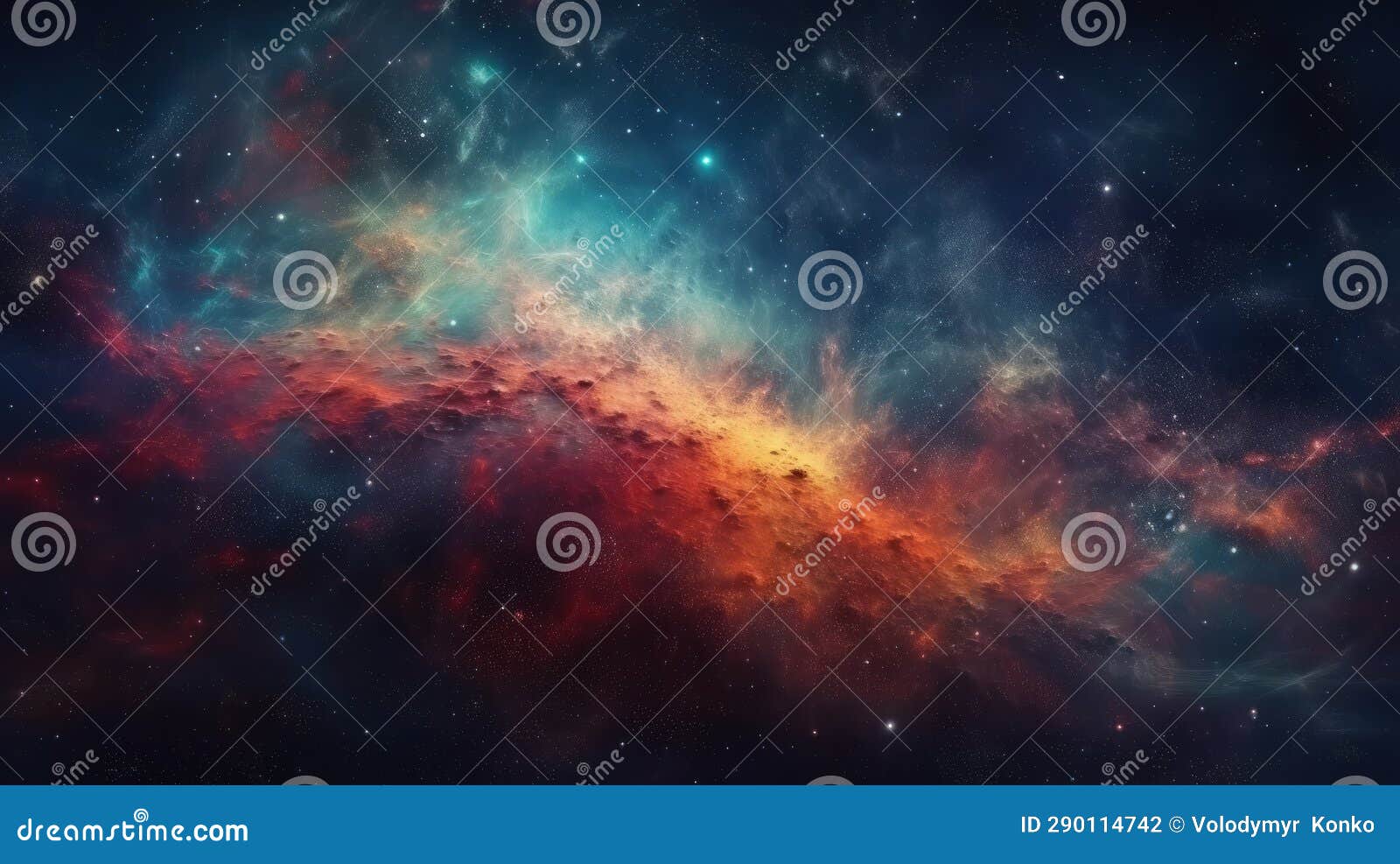 Dramatic Space View Moving through Universe Galaxies Stars and Nebulae ...