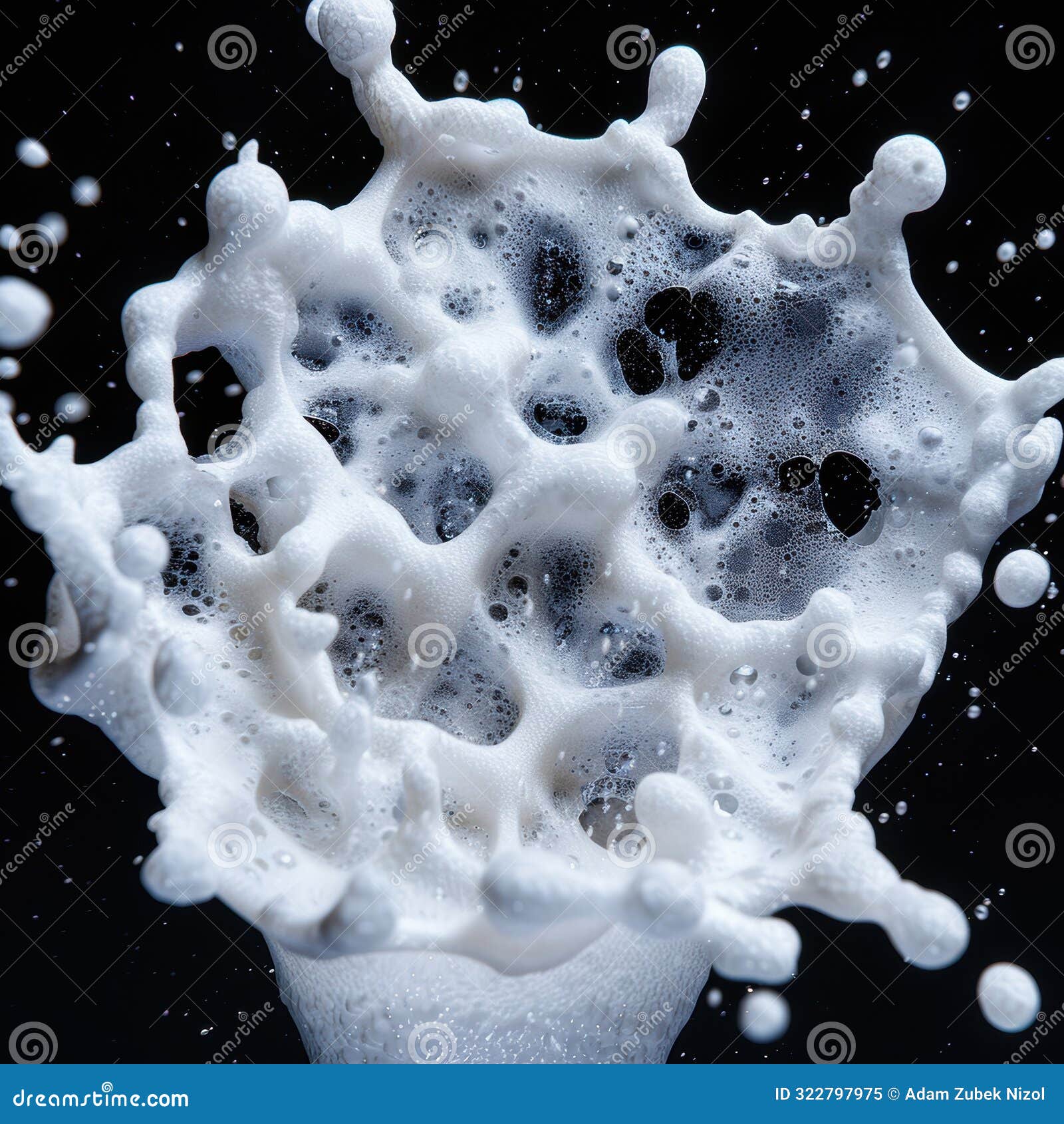 Dramatic Splash of White Foamy Bubbles Stock Illustration ...