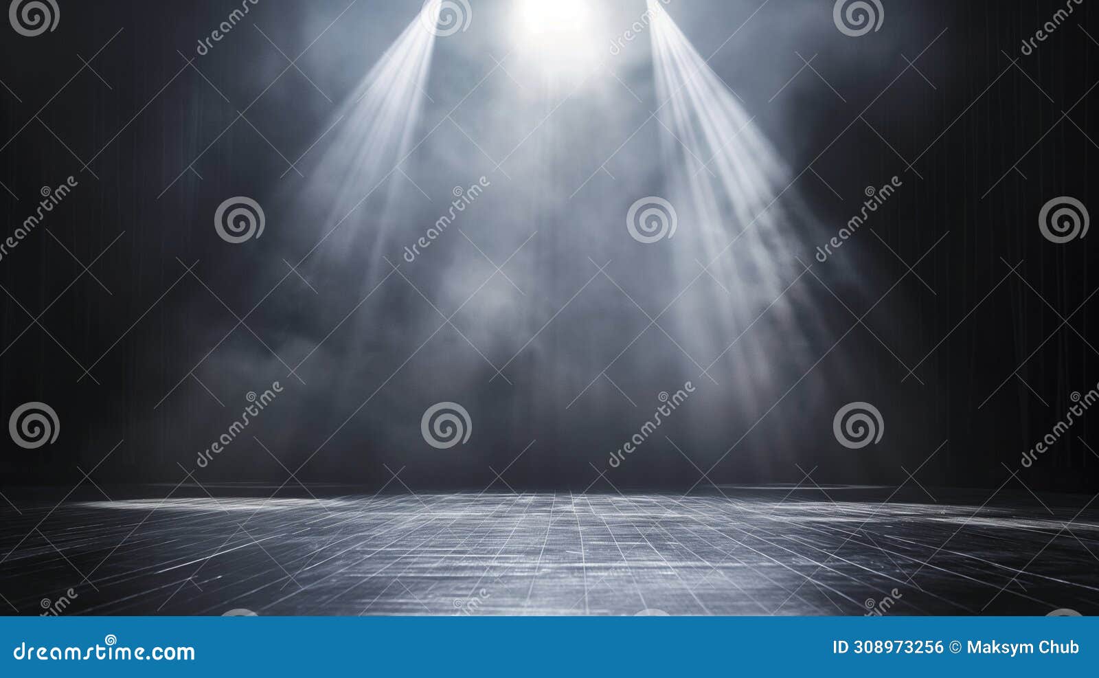Dramatic Spotlight on a Dark Stage with Mist Stock Photo - Image of ...