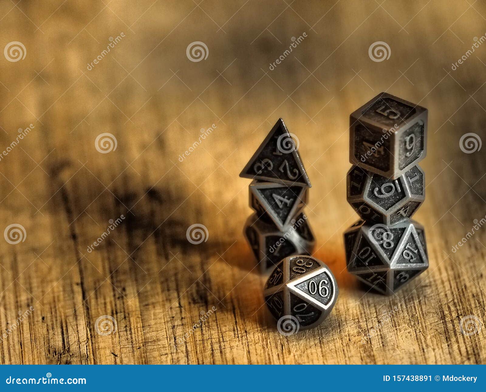 Dramatic Stack of Metal Gaming Dice Stock Image - Image of isolated ...