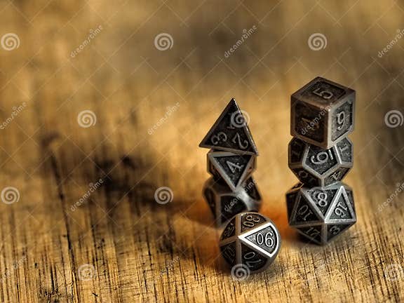 Dramatic Stack of Metal Gaming Dice Stock Image - Image of isolated ...