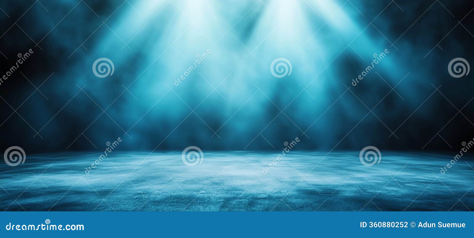 Dramatic Stage Background Illuminated with Bright Blue Spotlights Stock ...